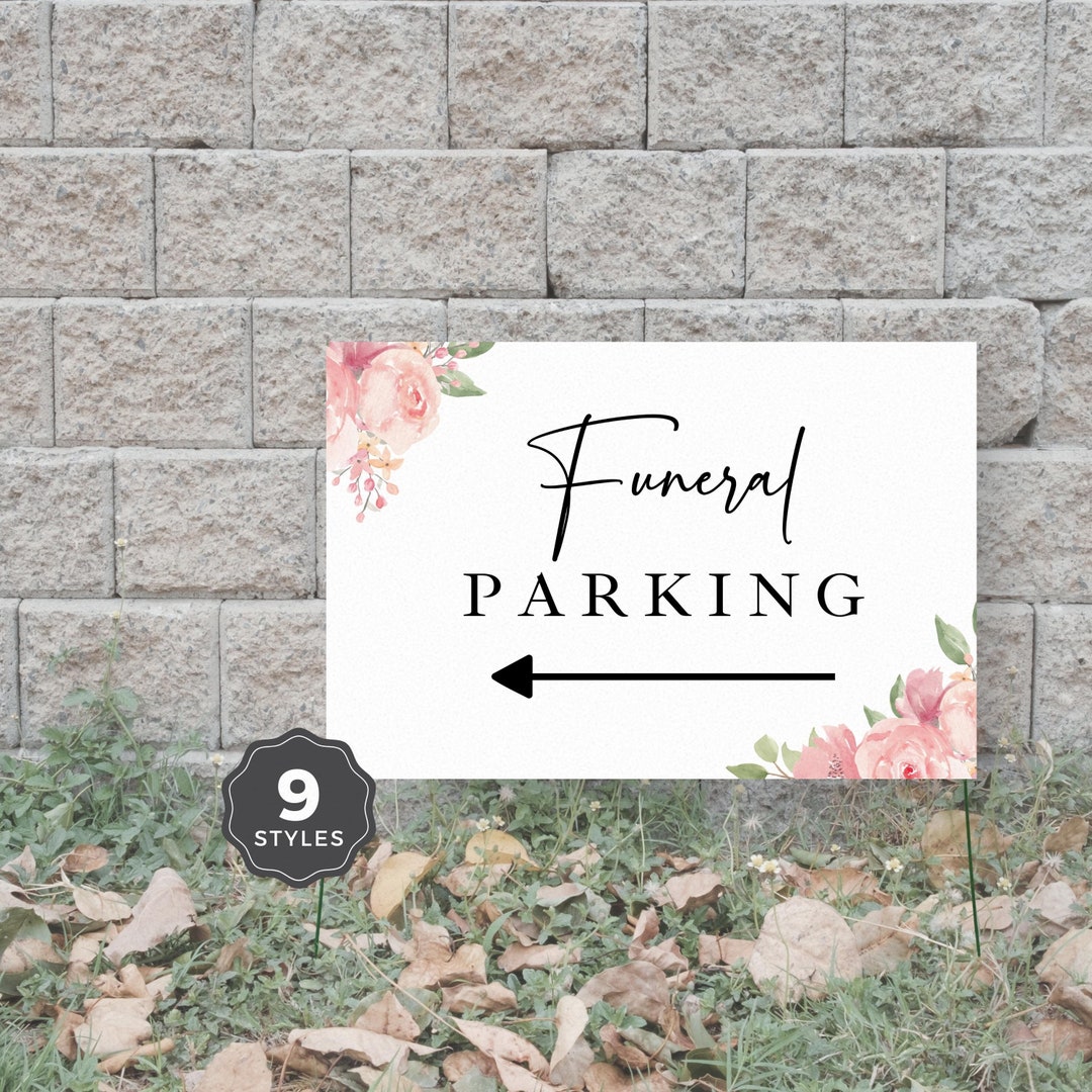 Funeral Parking Sign Canva Template, Minimal Wake This Way, Large ...