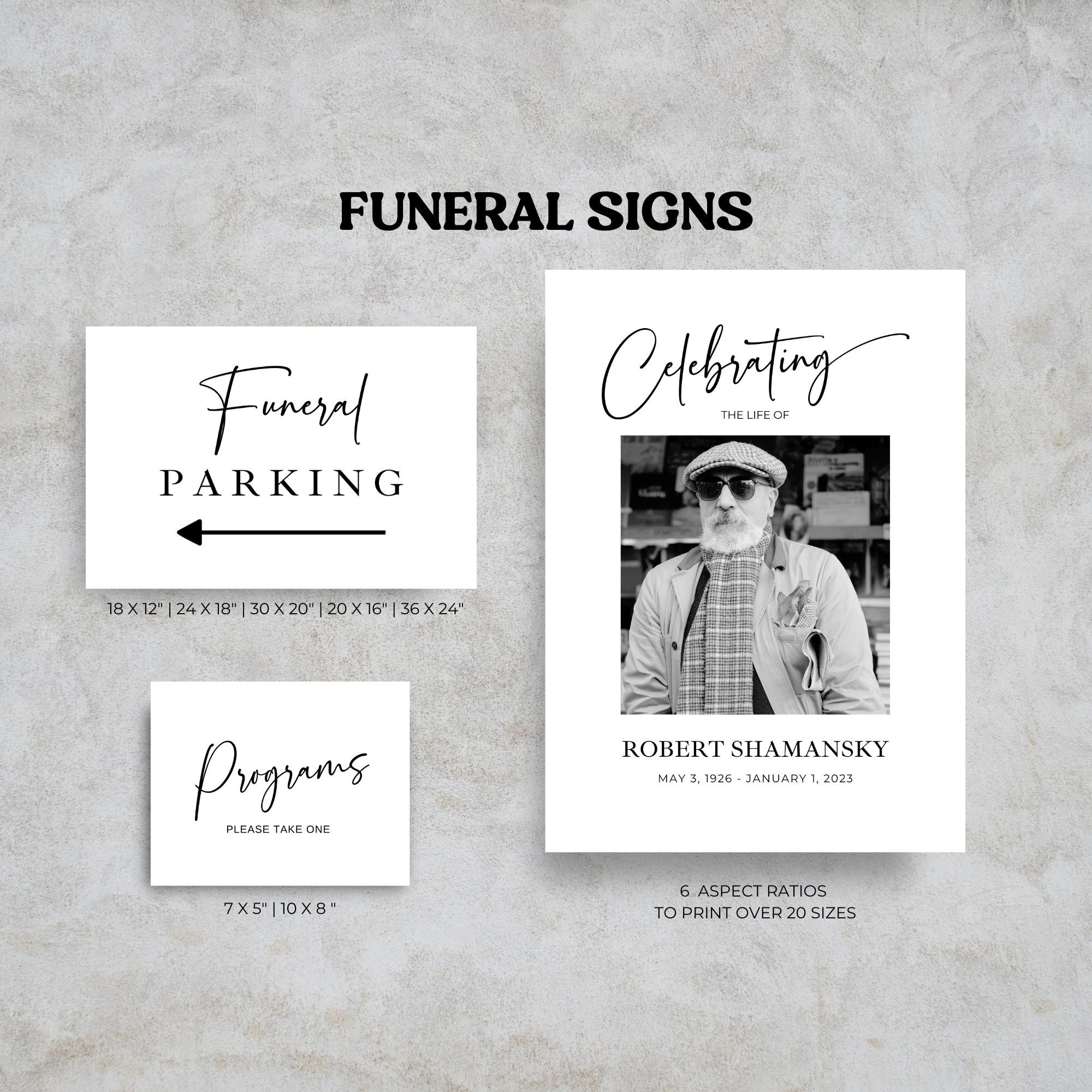 Simple Minimal in Loving Memory Funeral Bundle, Memorial Stationery Set ...