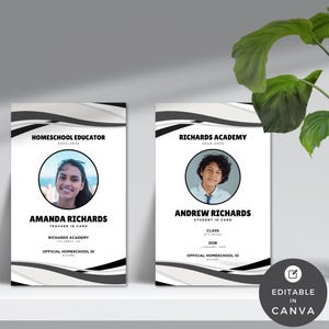 Editable Homeschool ID Card Template: Printable Teacher & Student ...