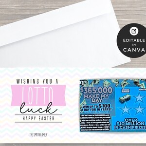 Lottery Scratch off Gift DIY Editable Template | Lottery Ticket Holder ...