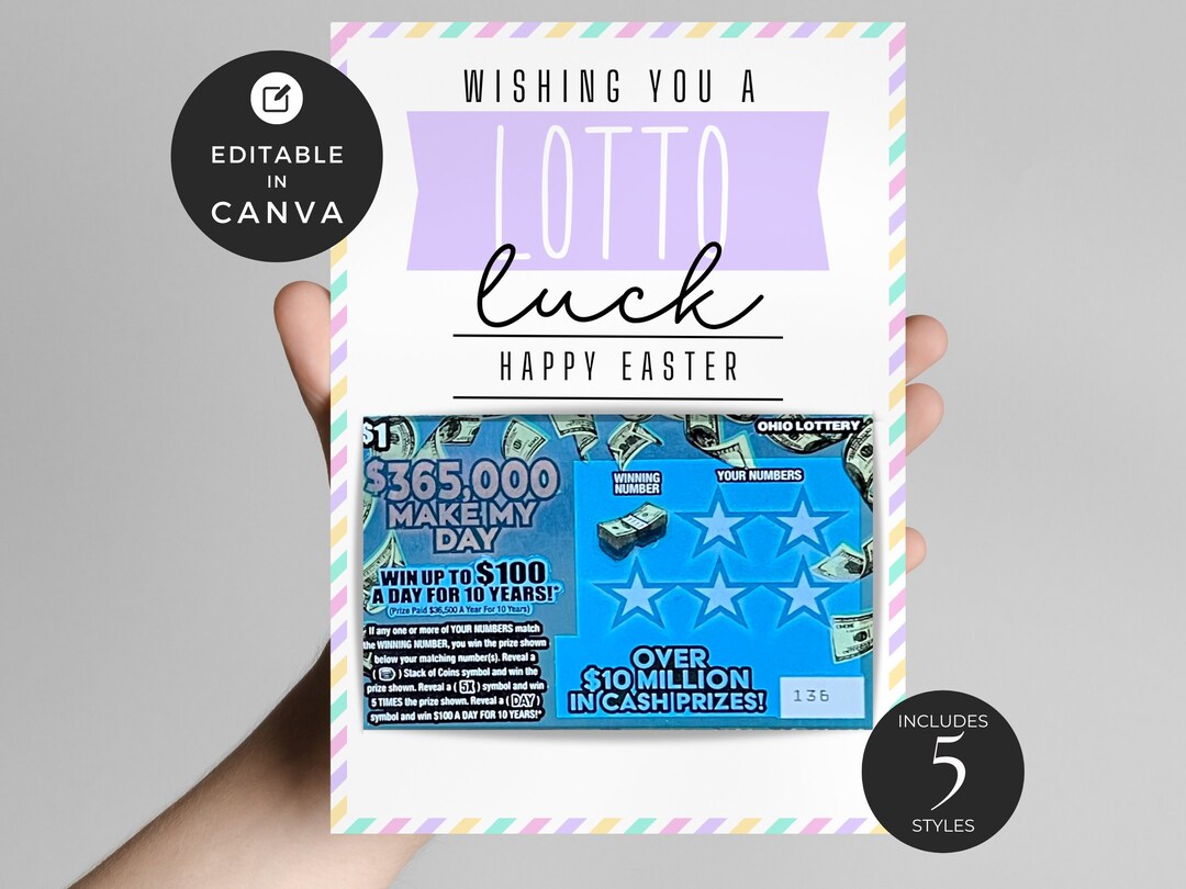 Lottery Scratch off Gift DIY Editable Template | Lottery Ticket Holder ...