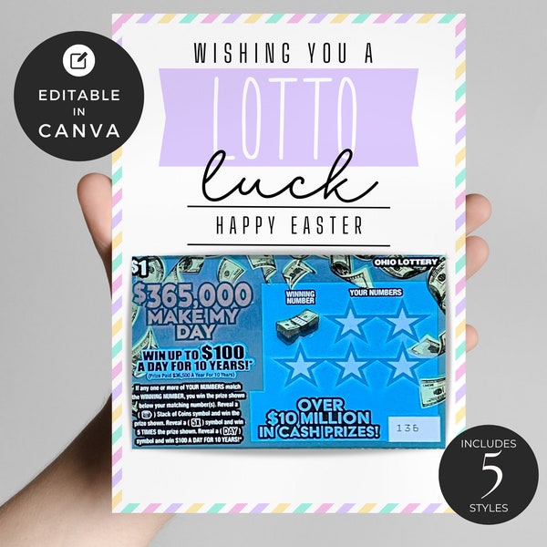 Editable Scratch off Ticket Template - Etsy