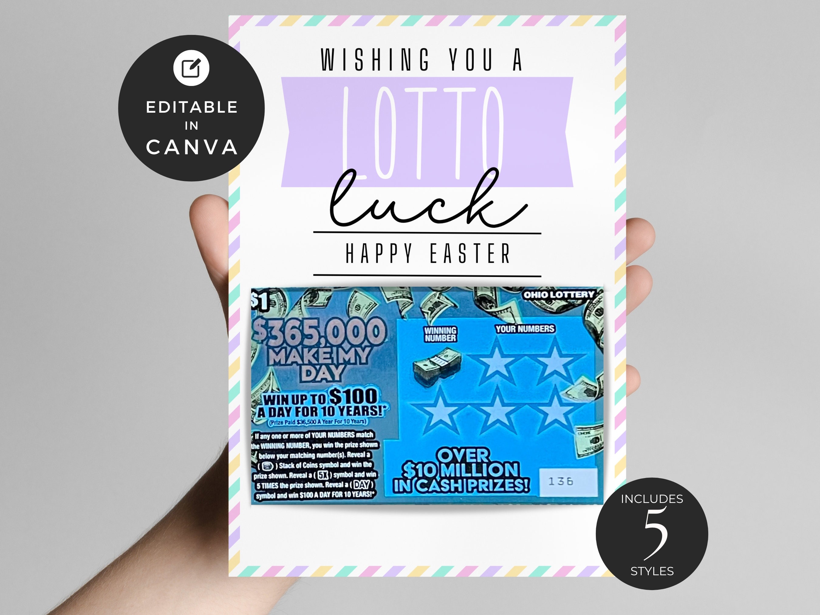 Lottery Scratch off Gift DIY Editable Template Lottery Ticket Holder ...