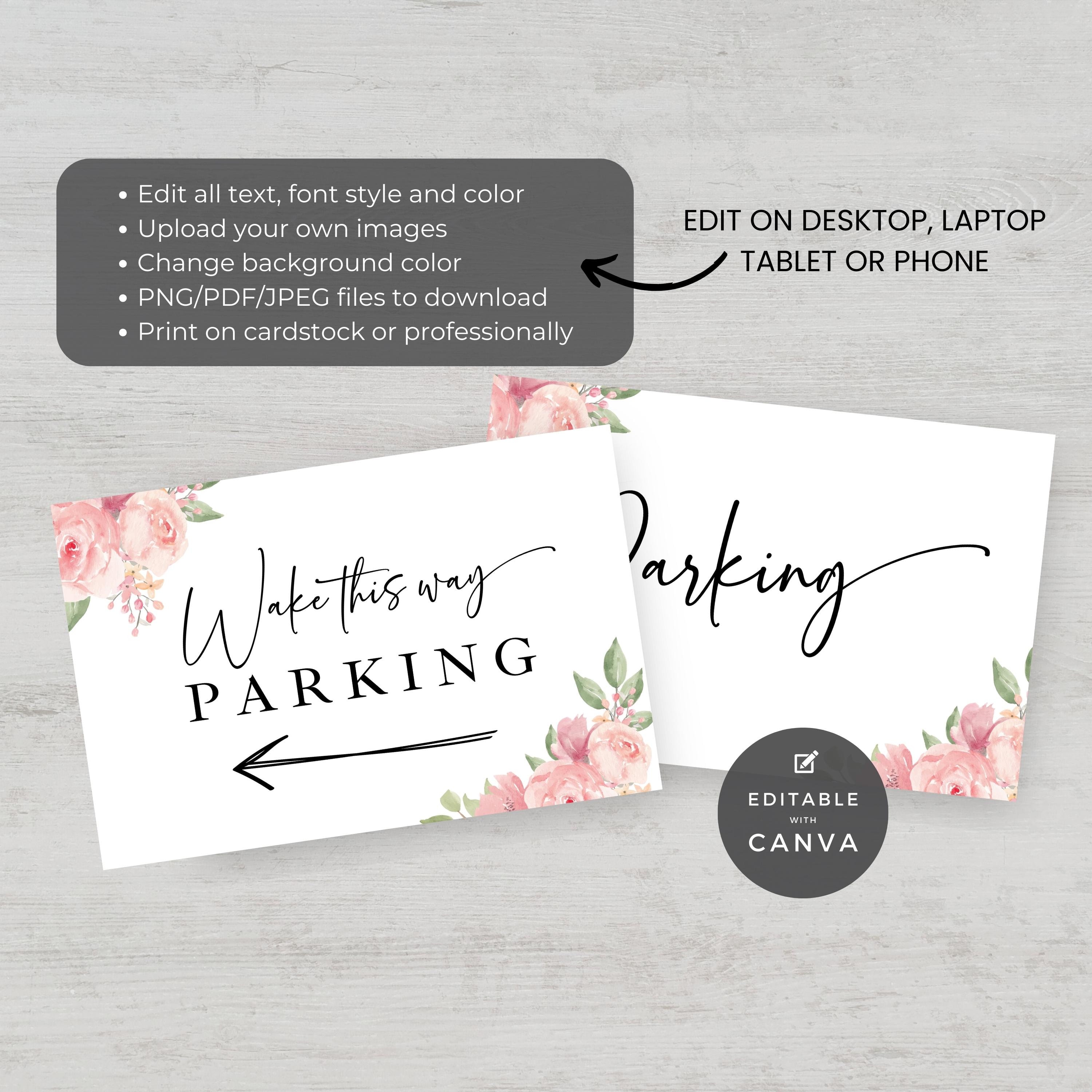 Funeral Parking Sign Canva Template Minimal Wake This Way - Etsy