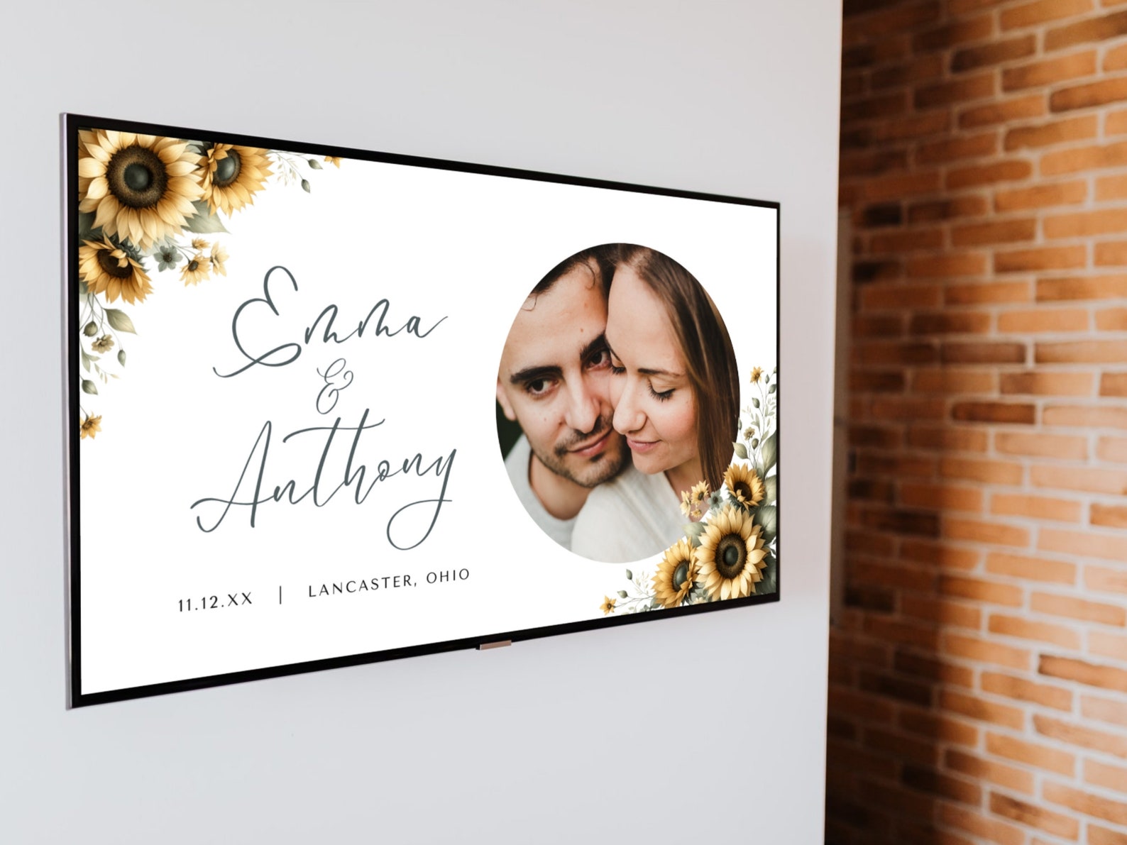 Sunflower Wedding Slideshow Template: Animated Canva Presentation ...