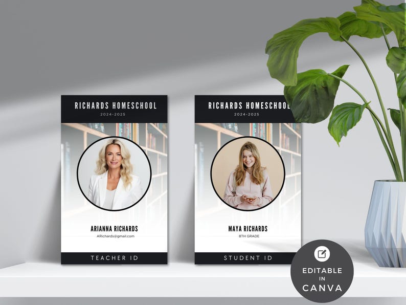 Editable Homeschool ID Card, Printable Teacher ID Card, Customizable ...