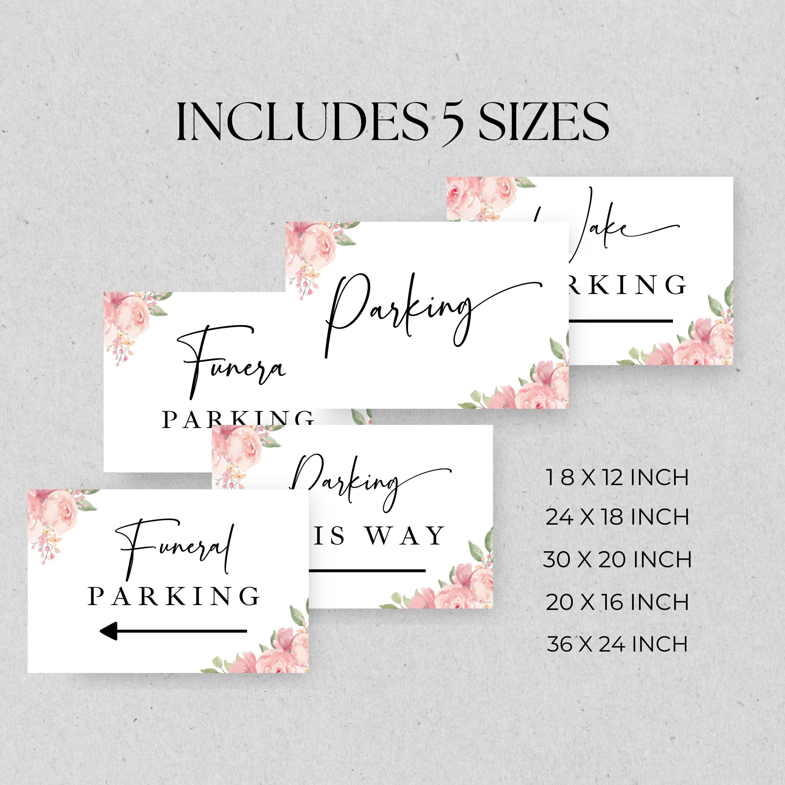 Funeral Parking Sign Canva Template, Minimal Wake This Way, Large ...