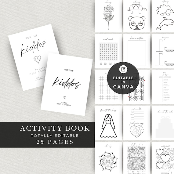 Wedding Activity Book Template DOWNLOAD Wedding Kids Activity Book And