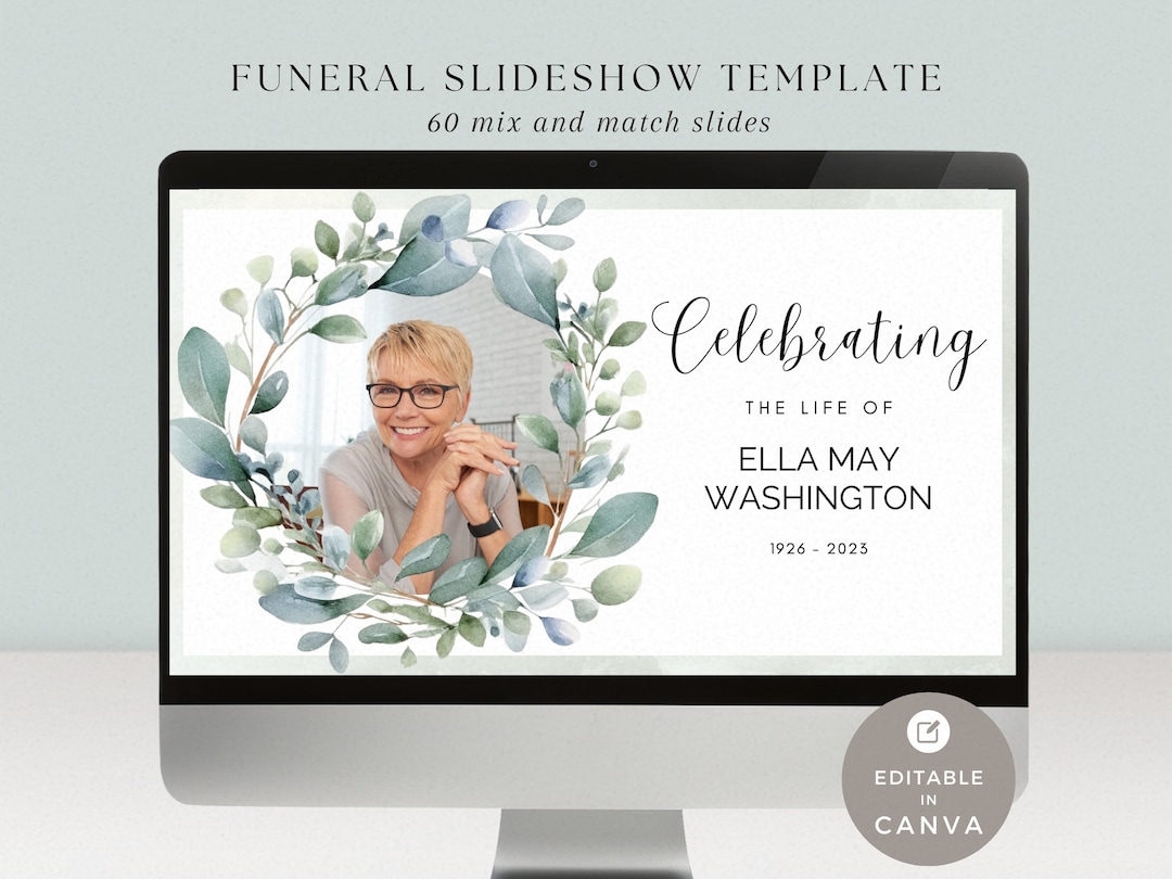 Funeral Slideshow Canva, Celebration of Life Video Template, Edit ...