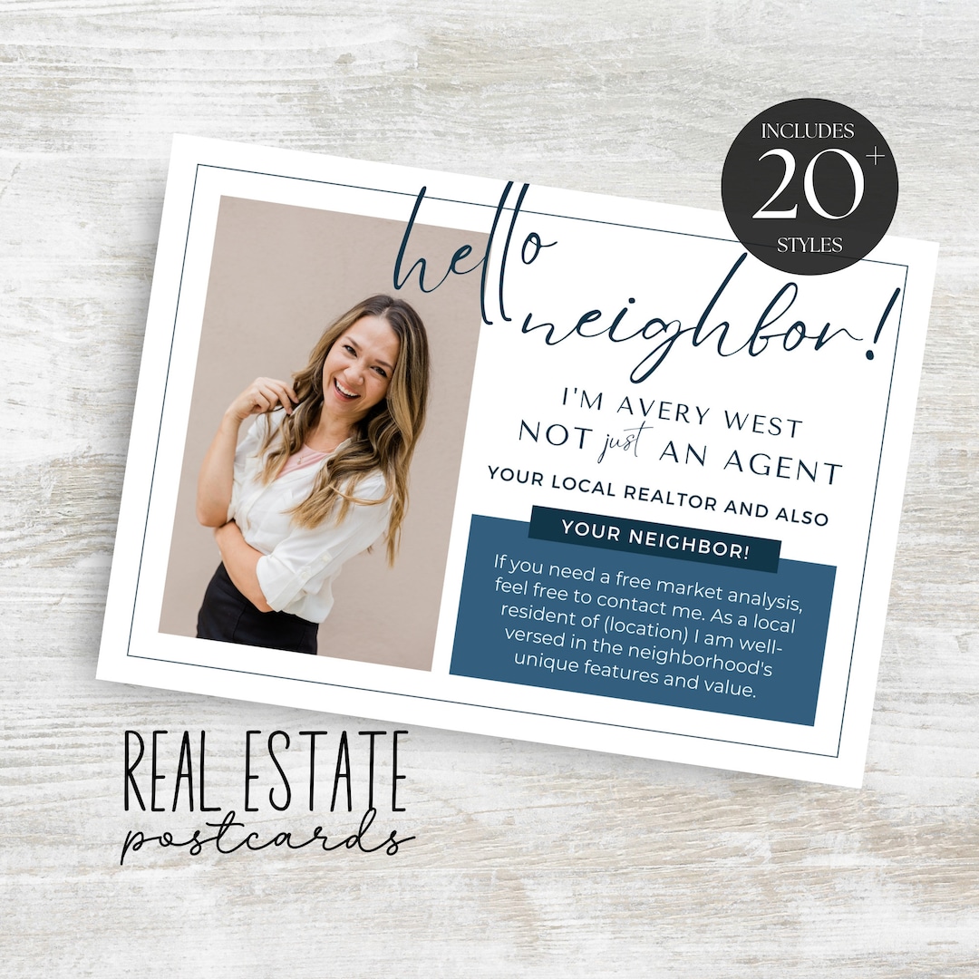 Real Estate Hello Neighbor Postcards | Real Estate Farming | Realtor ...