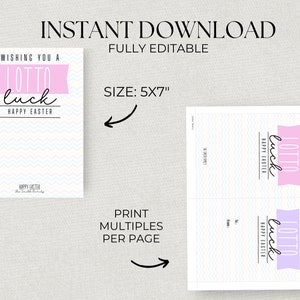 Lottery Scratch off Gift DIY Editable Template | Lottery Ticket Holder ...