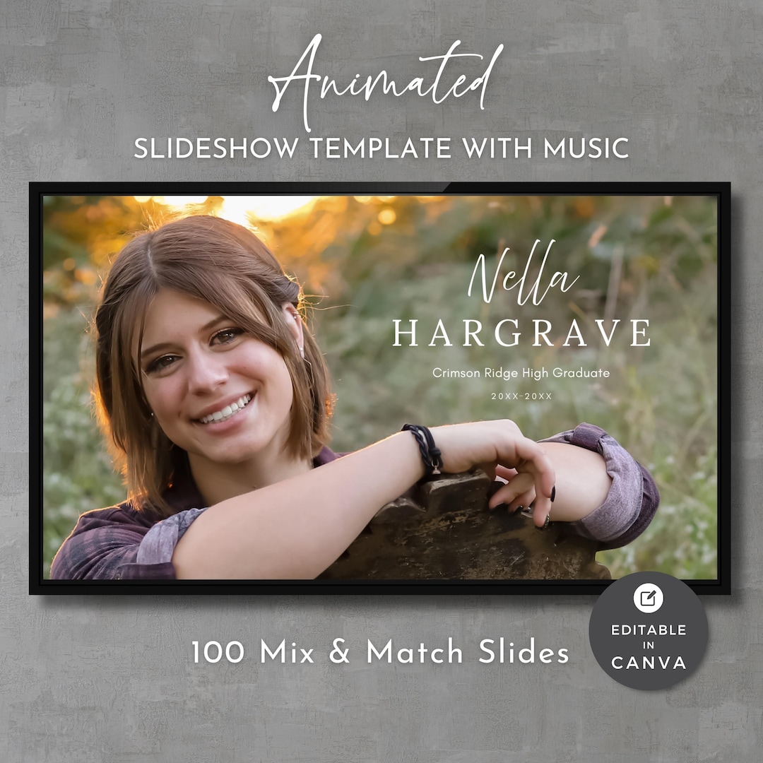 Canva Slideshow Template for Graduation, Editable Video Presentation ...