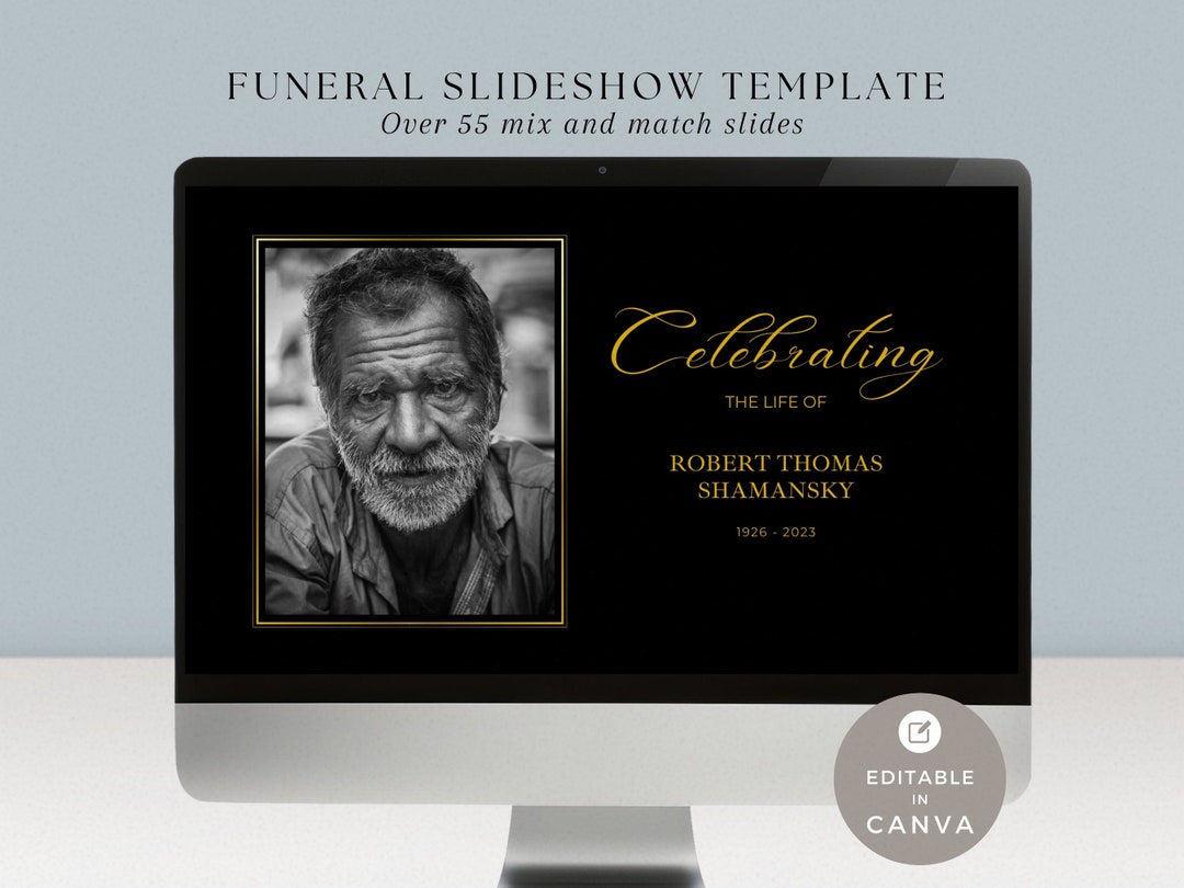 Funeral Slideshow Canva, Celebration of Life Photo Slideshow Template ...