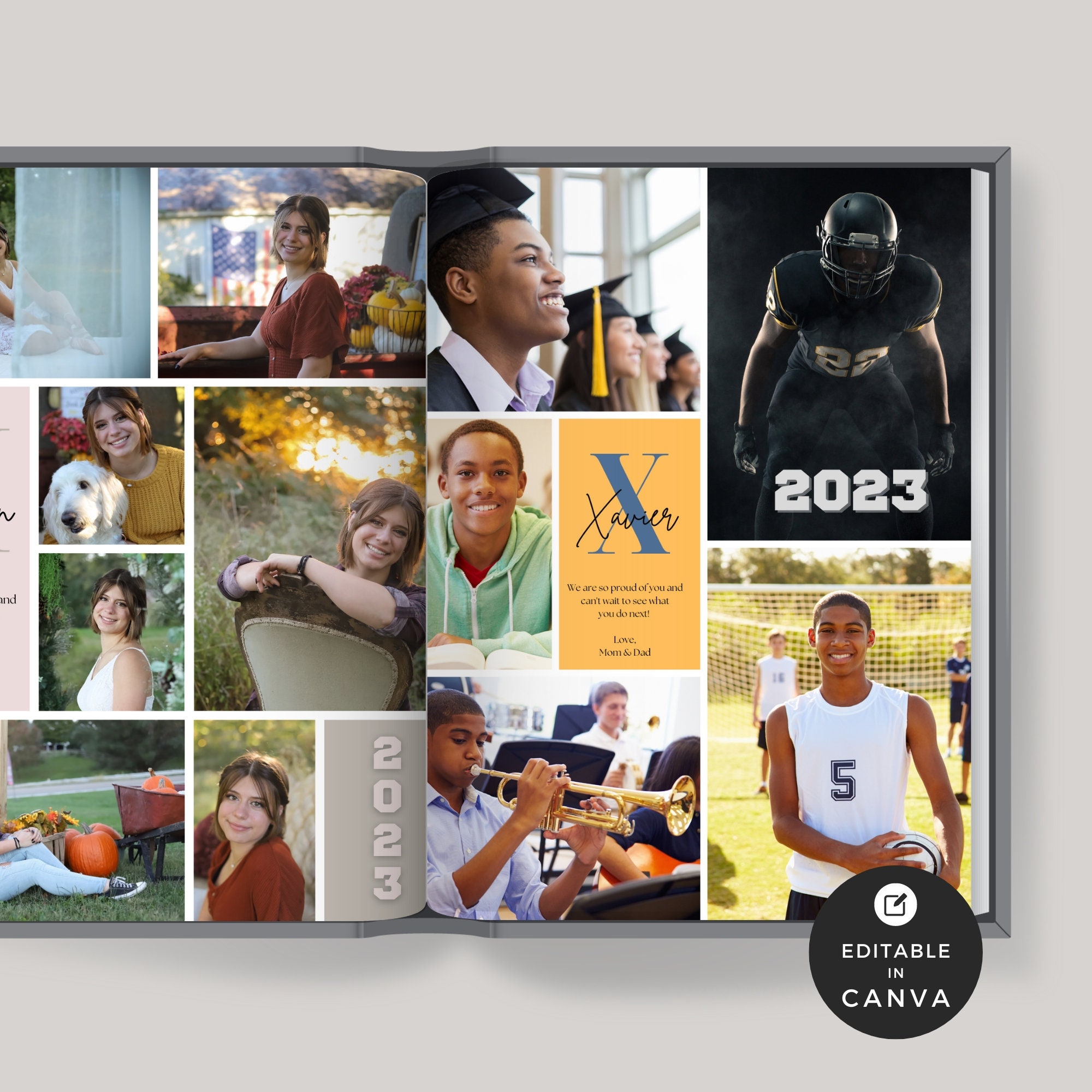 Senior Ad Yearbook Template Canva, High School Graduation Tribute, Grad ...