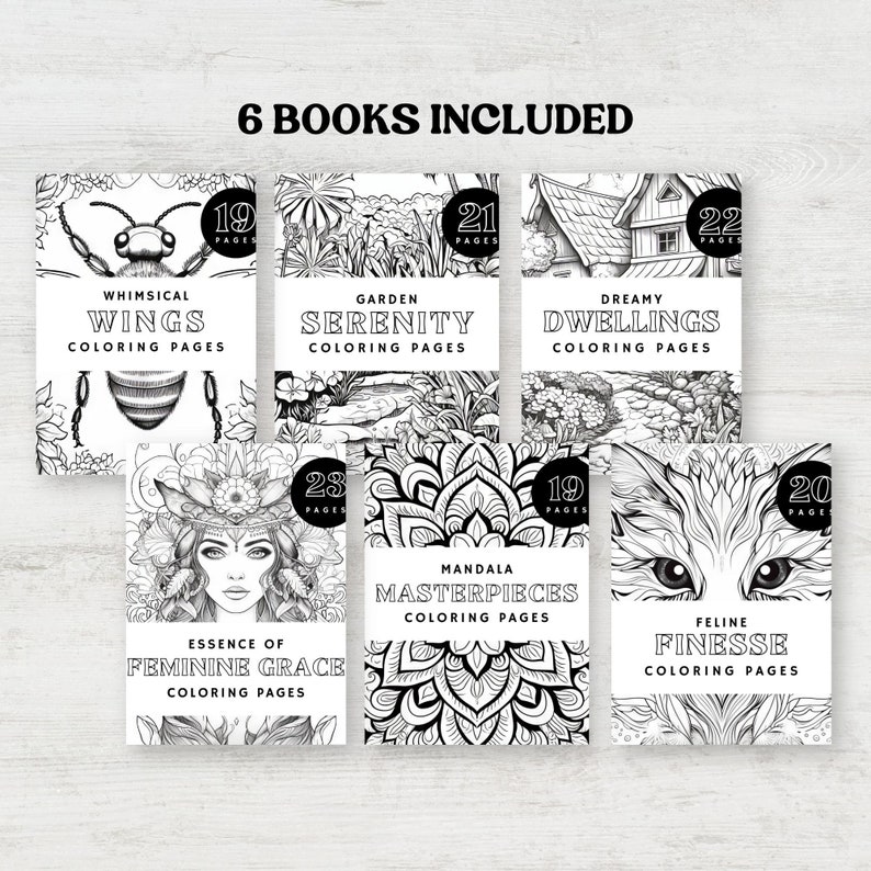 Printable Coloring Pages Bundle Digital Download Adult & Kid Coloring ...