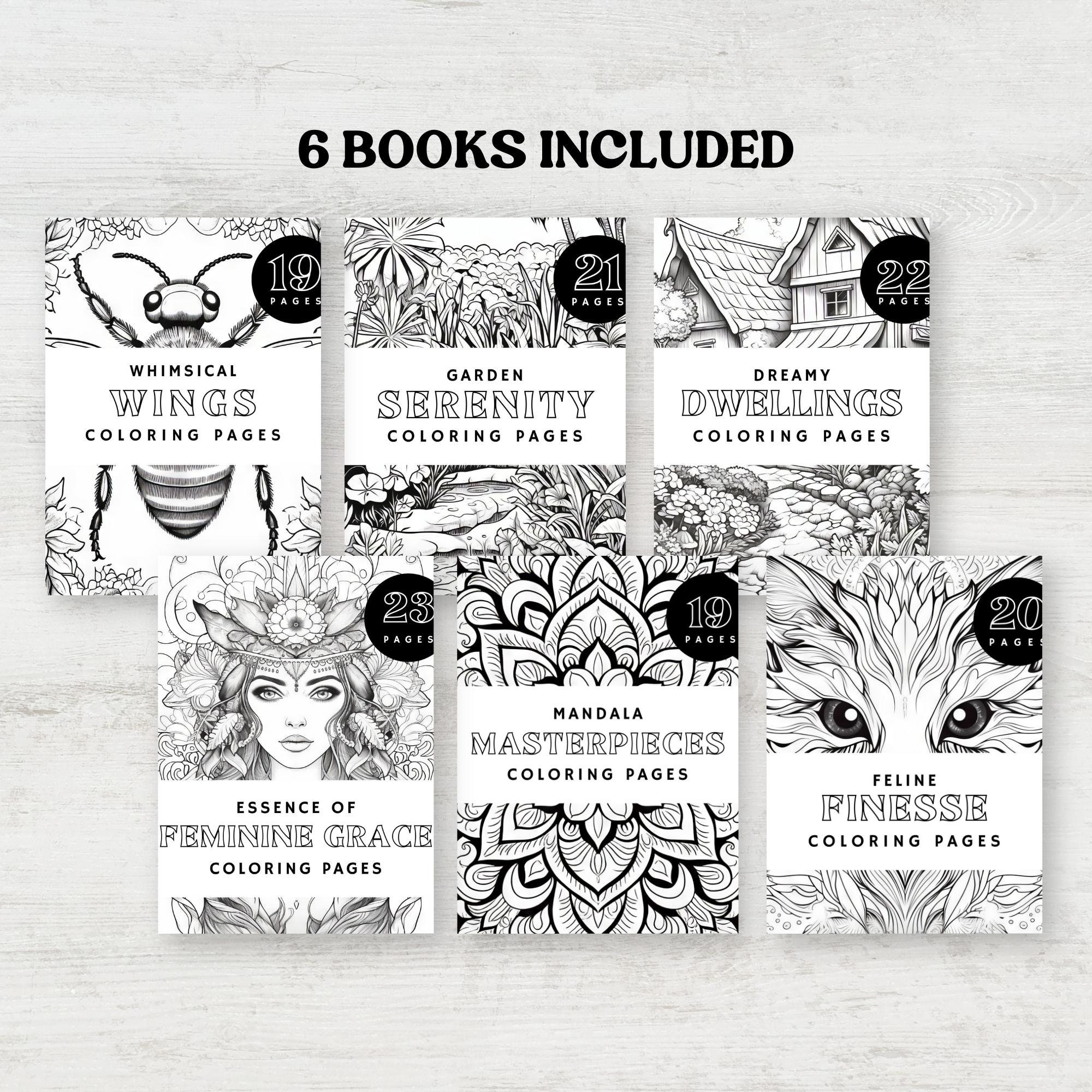 Printable Coloring Pages Bundle Digital Download Adult & Kid Coloring ...