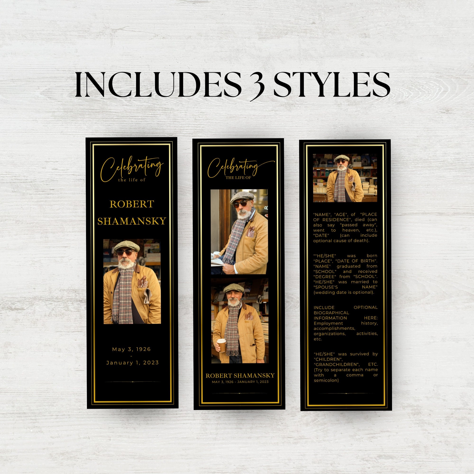 Funeral Gift, Memorial Bookmark for Funeral, Obituary Bookmark ...