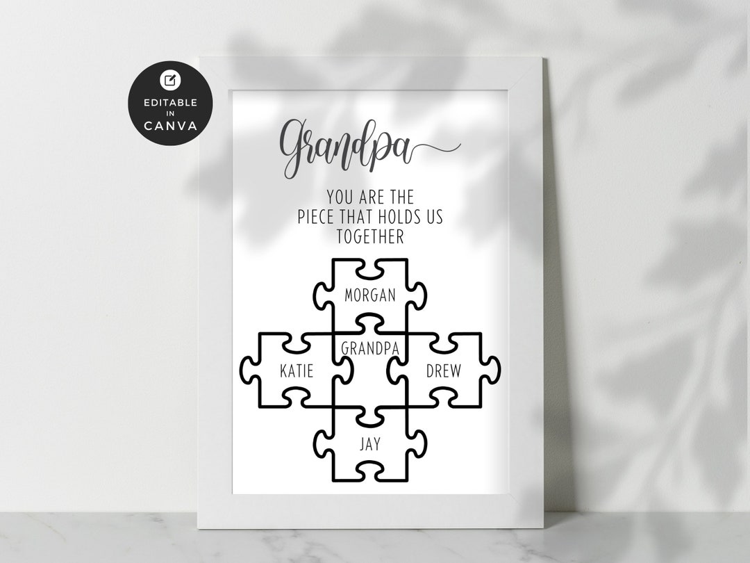 Last Minute Father's Day Gifts | Dad Puzzle Sign | Canva Template | You ...