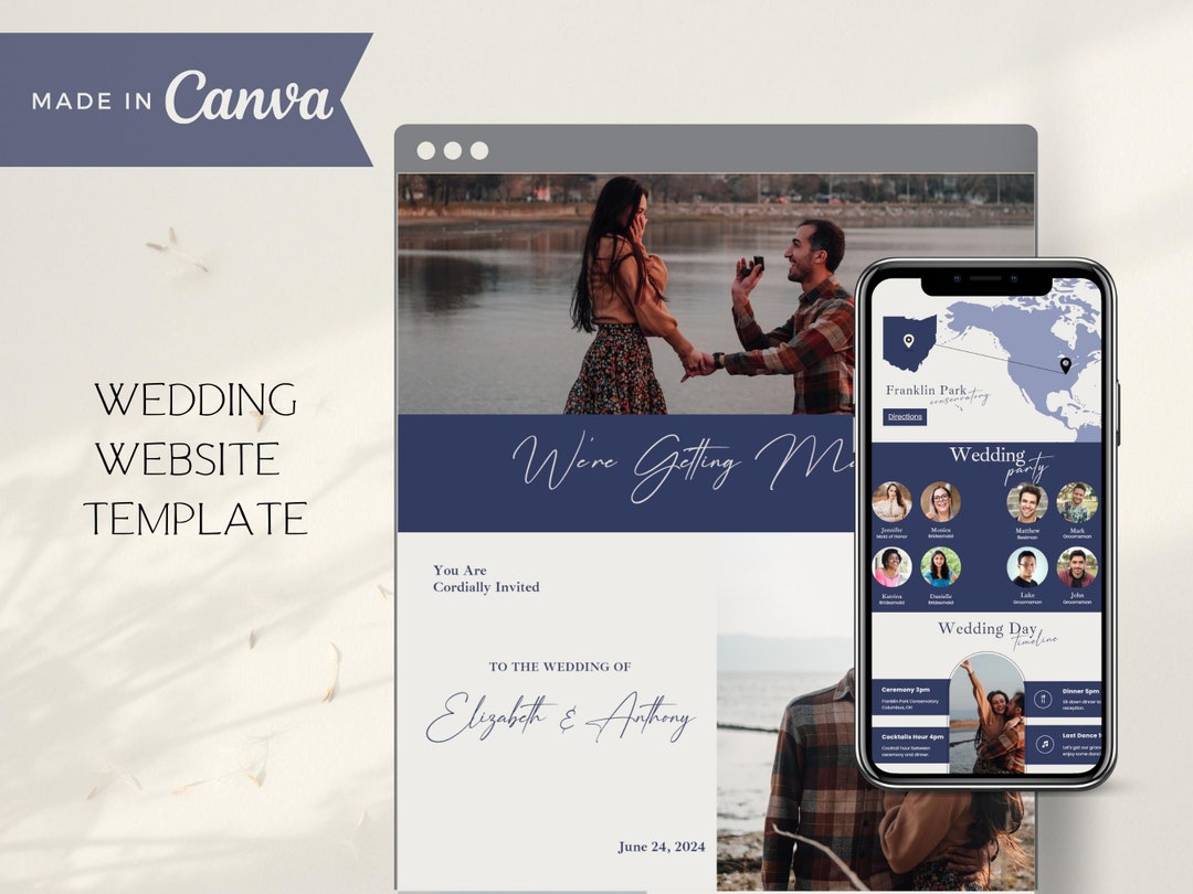 Customized Canva Wedding Website Template | Wedding Website Template ...