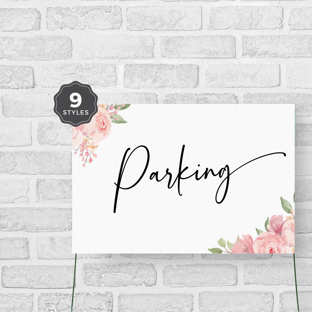 Funeral Parking Sign Canva Template: Pink Floral Memorial (digital ...