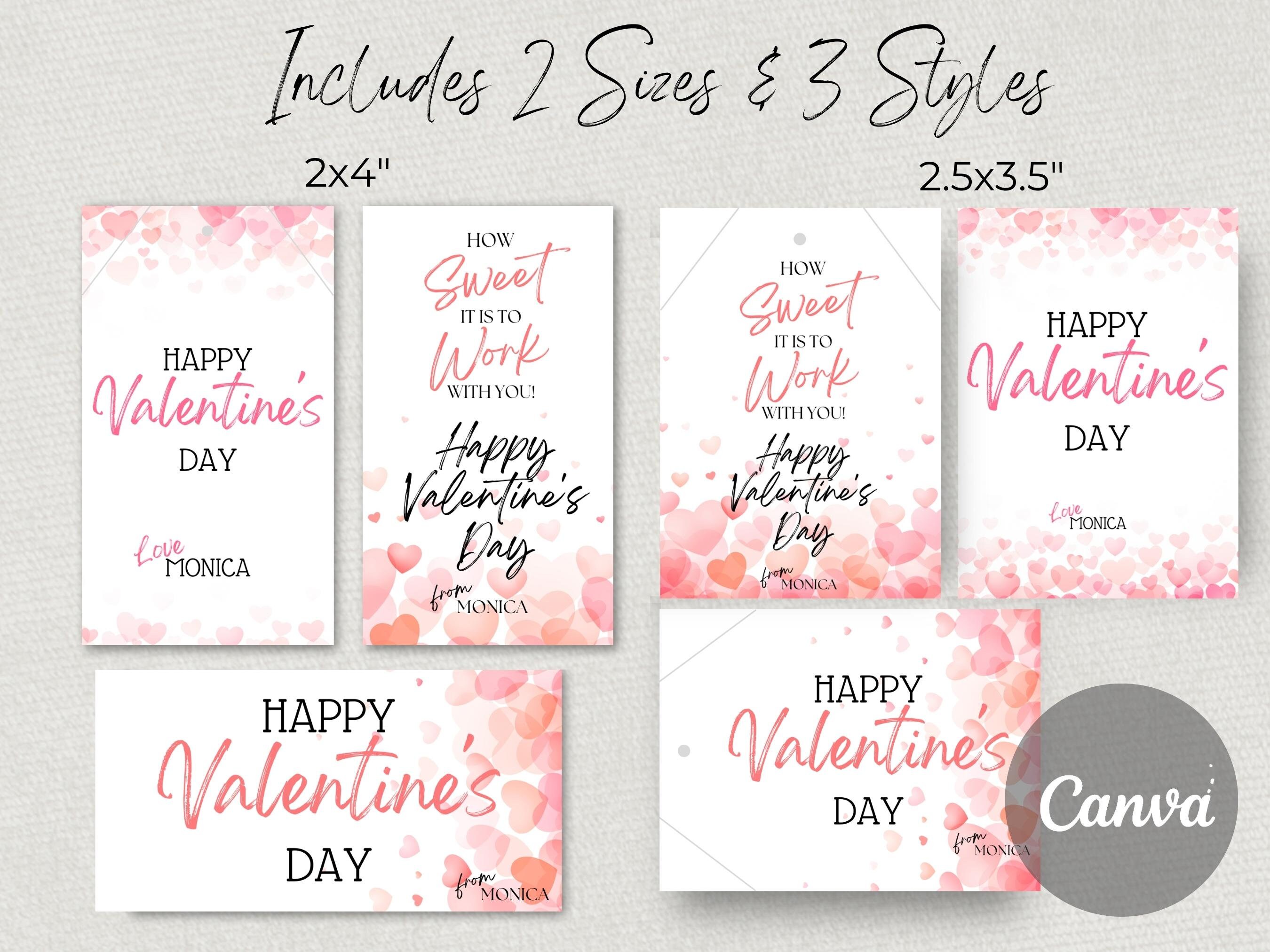 Valentines Day Gift Tags for Coworkers Template, Editable How Sweet It ...