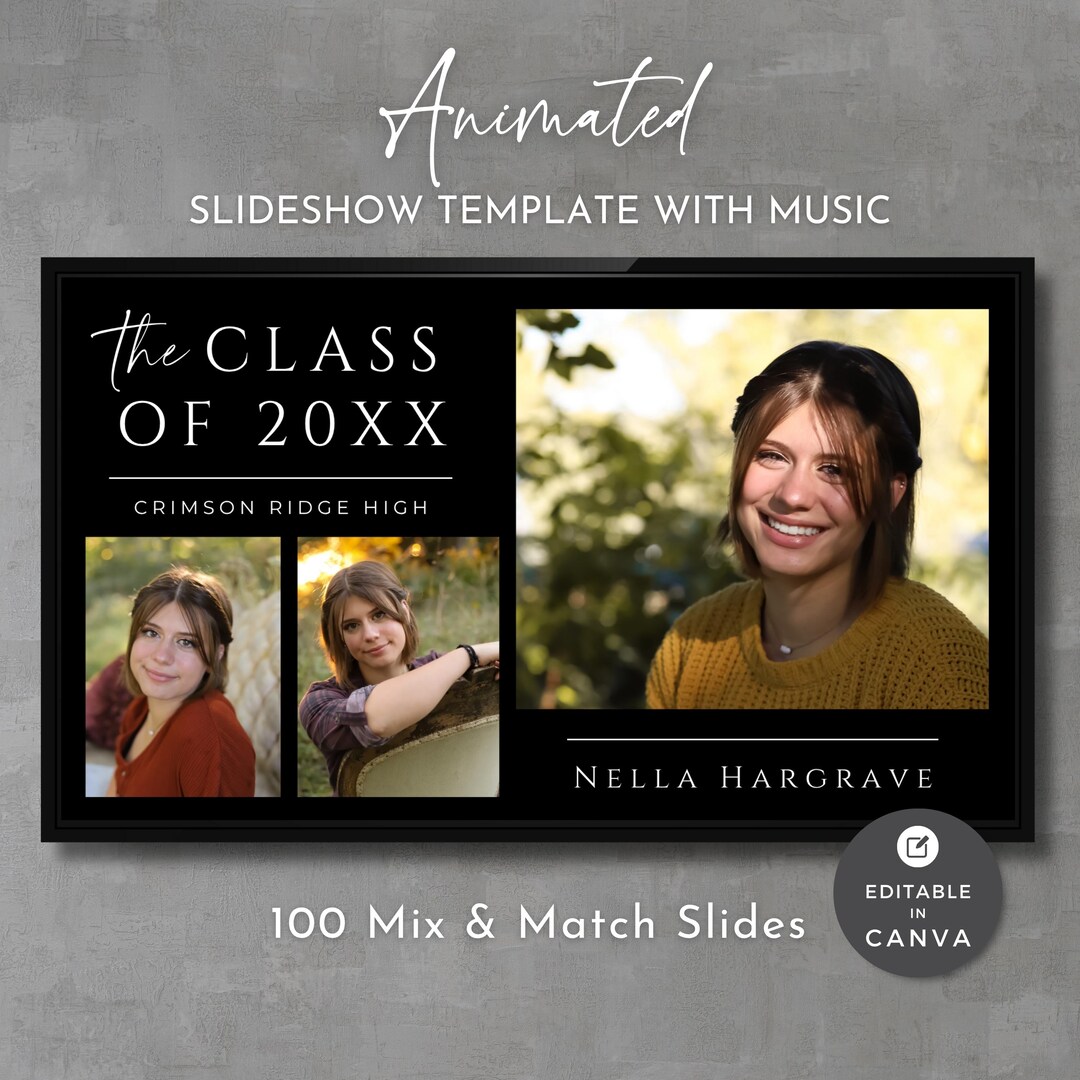 Graduation Slideshow Canva Template: Editable Video Presentation ...