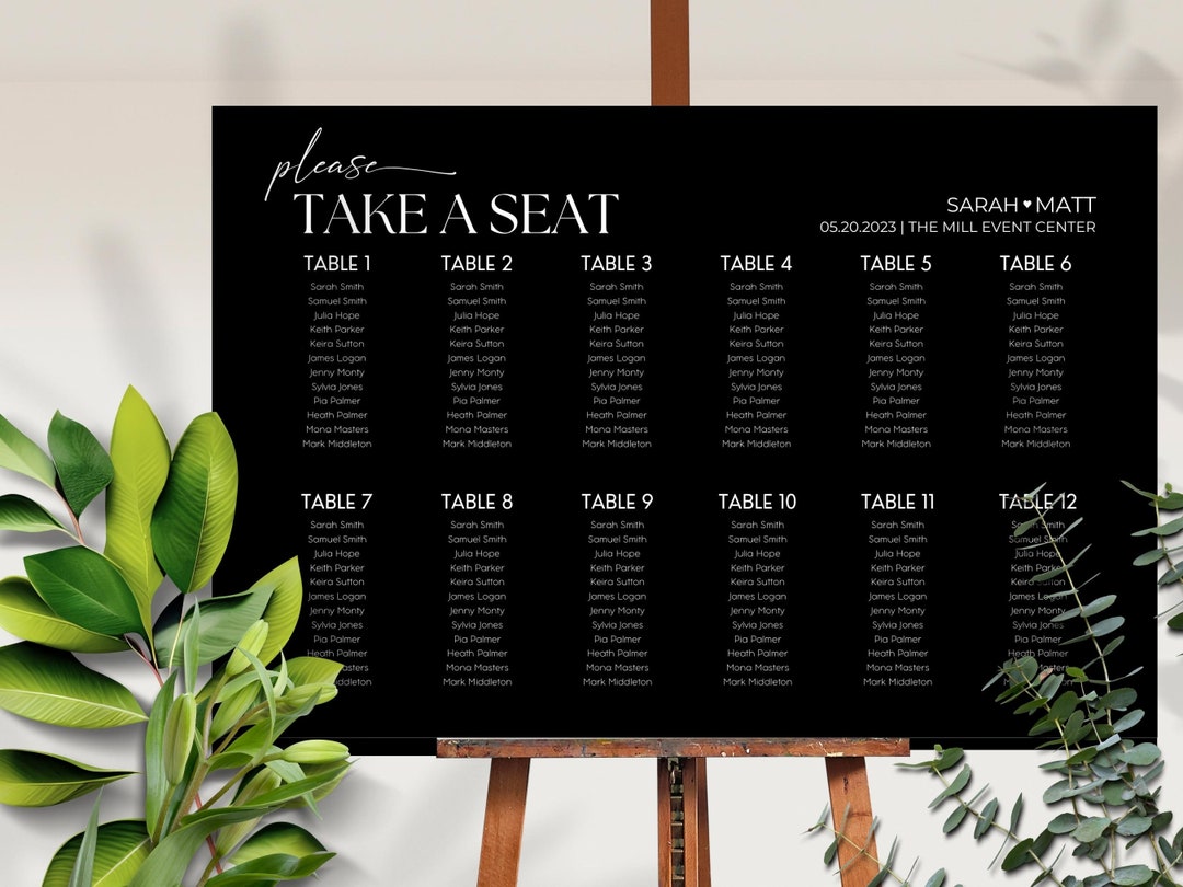 Traditional Wedding Seating Plan | Please Be Seated Wedding Sign ...