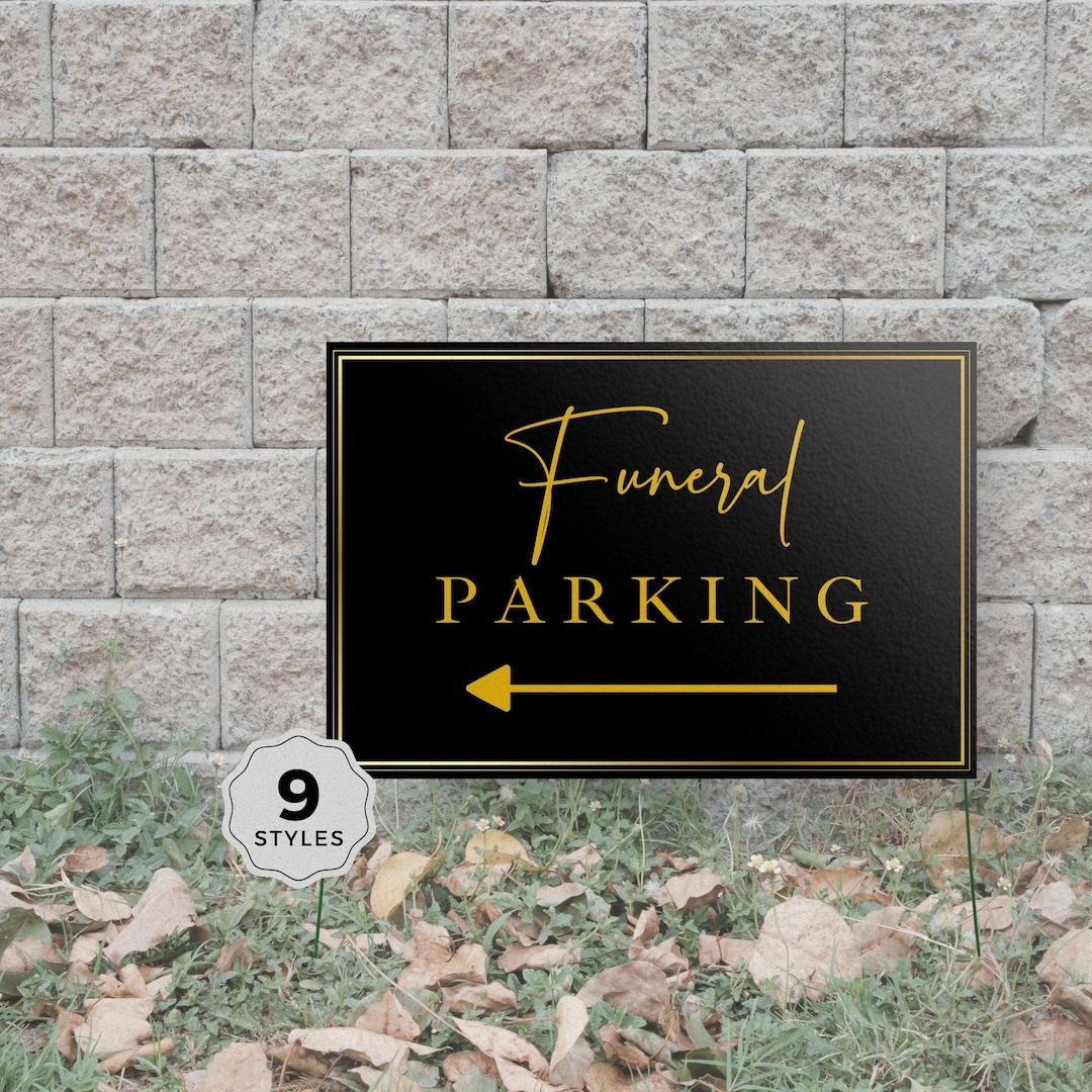 Funeral Parking Sign Template: Editable Canva Wake Sign (digital ...