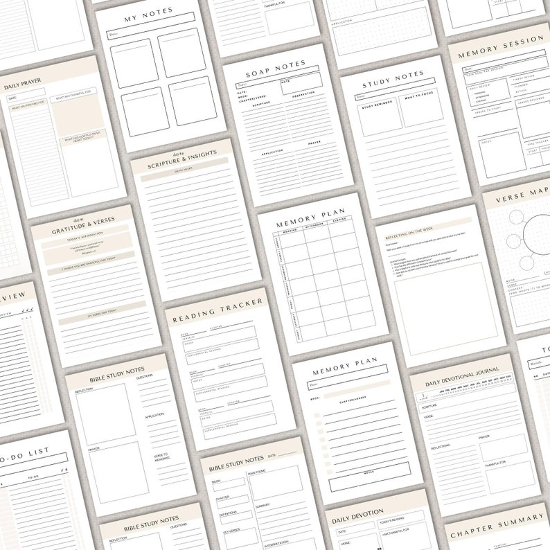 Digital Christian Journal Template, Memory Verse Cards, Bible Notebook ...