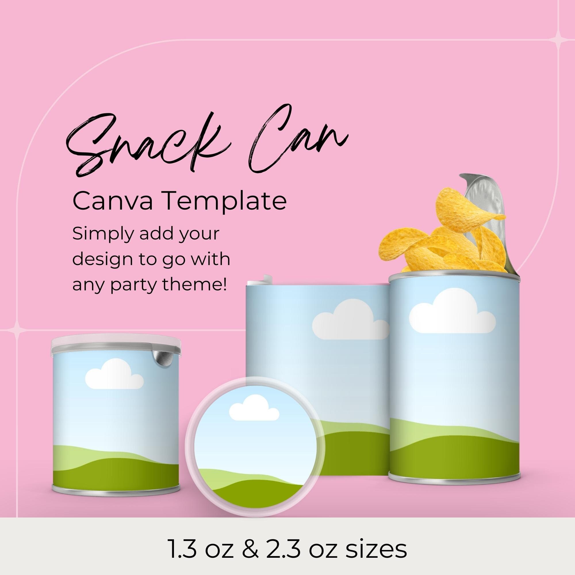 Editable Chip Can Label Template: Birthday Party Favor (digital ...
