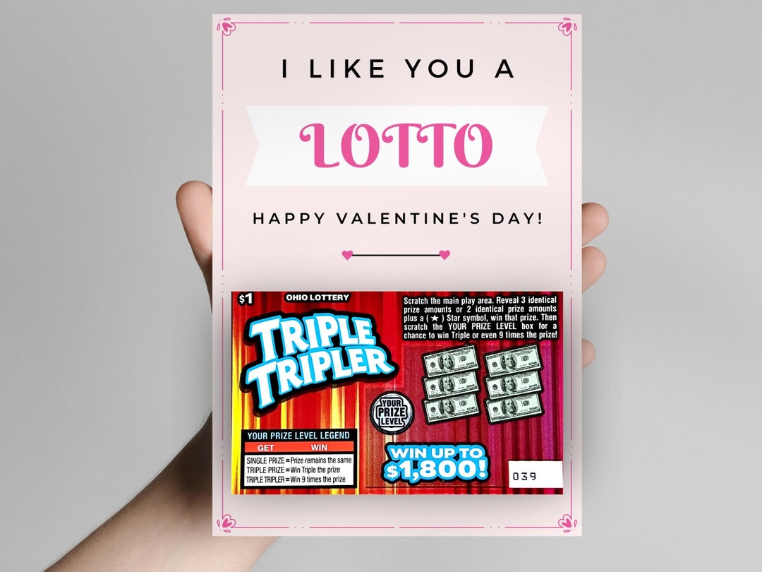Happy Valentine's Day I Like You a Lotto, Lottery Ticket Holder Canva ...