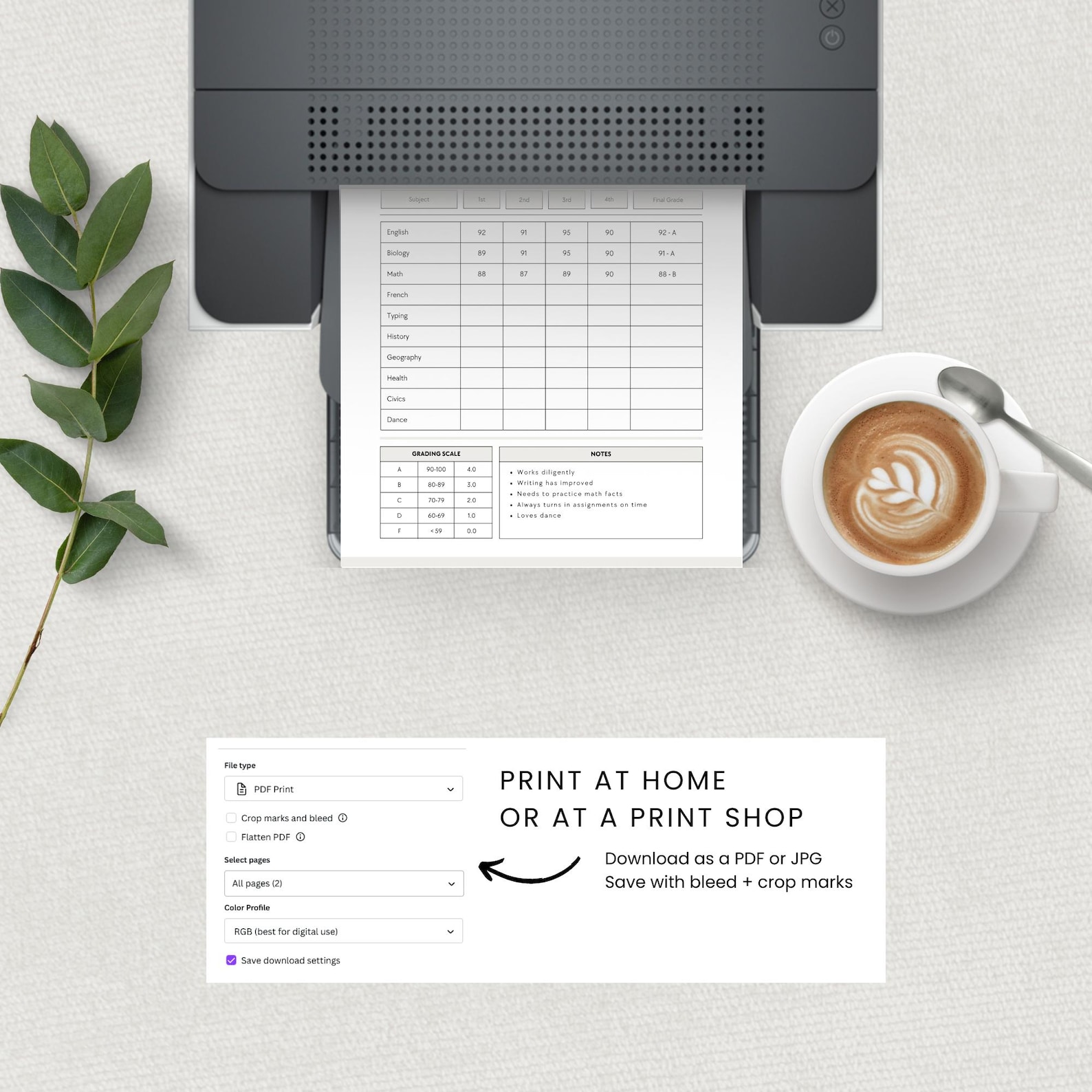 Homeschool Transcript and Report Card Template: Editable Canva Design ...