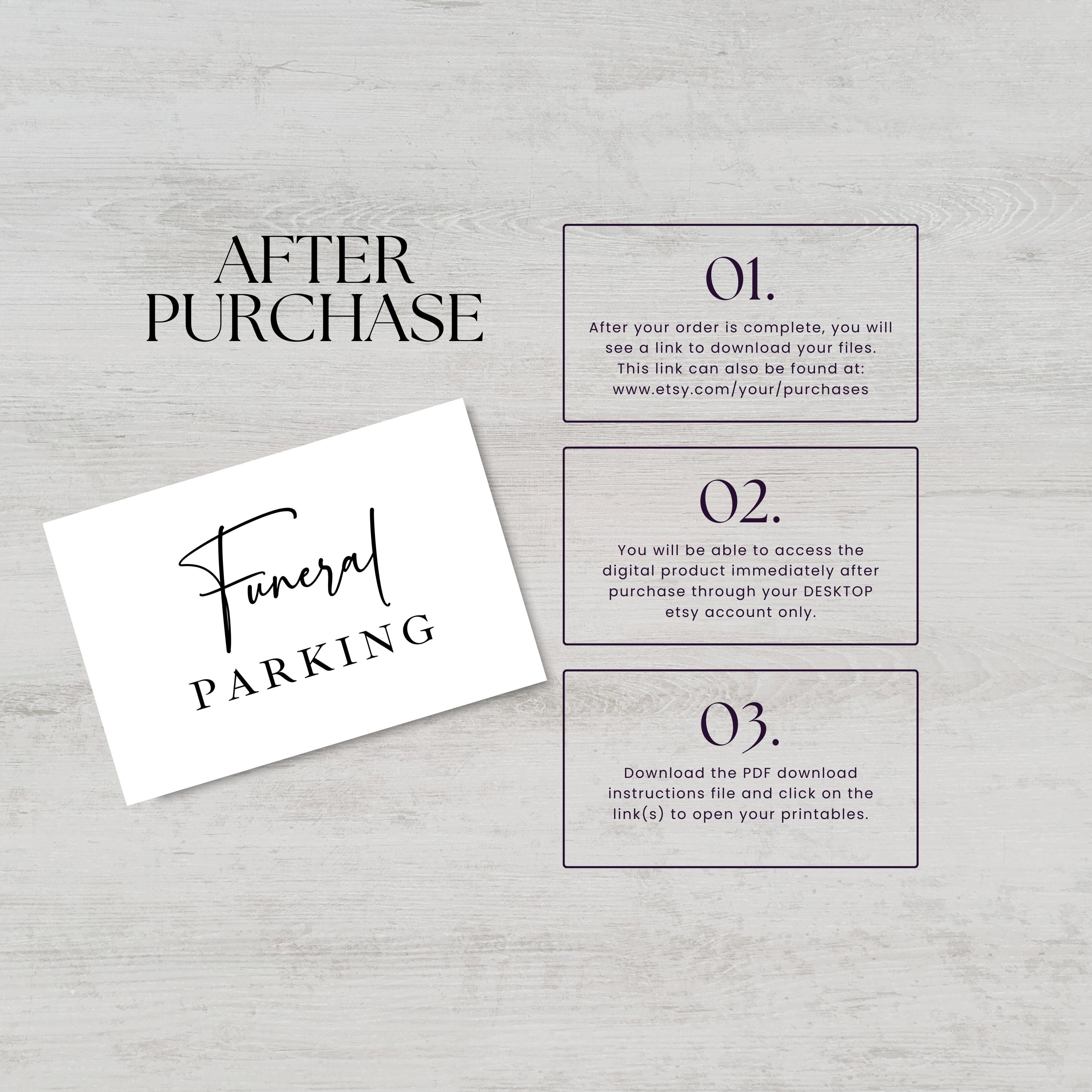 Funeral Parking Sign Canva Template, Minimal Wake This Way, Large ...