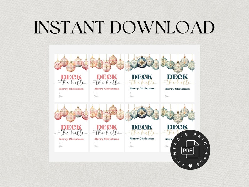 Printable Christmas Playing Card Gift Tag: Canva Template (digital ...