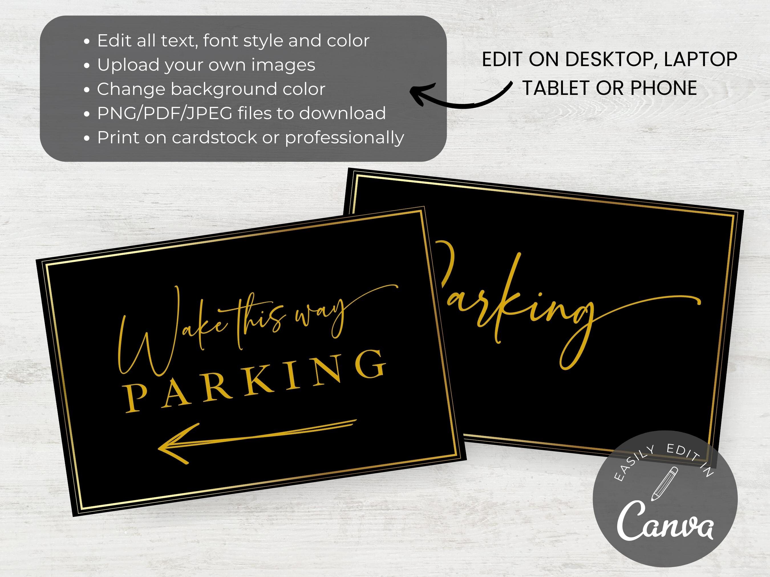 Funeral Parking Sign Template Wake This Way Parking Lot - Etsy
