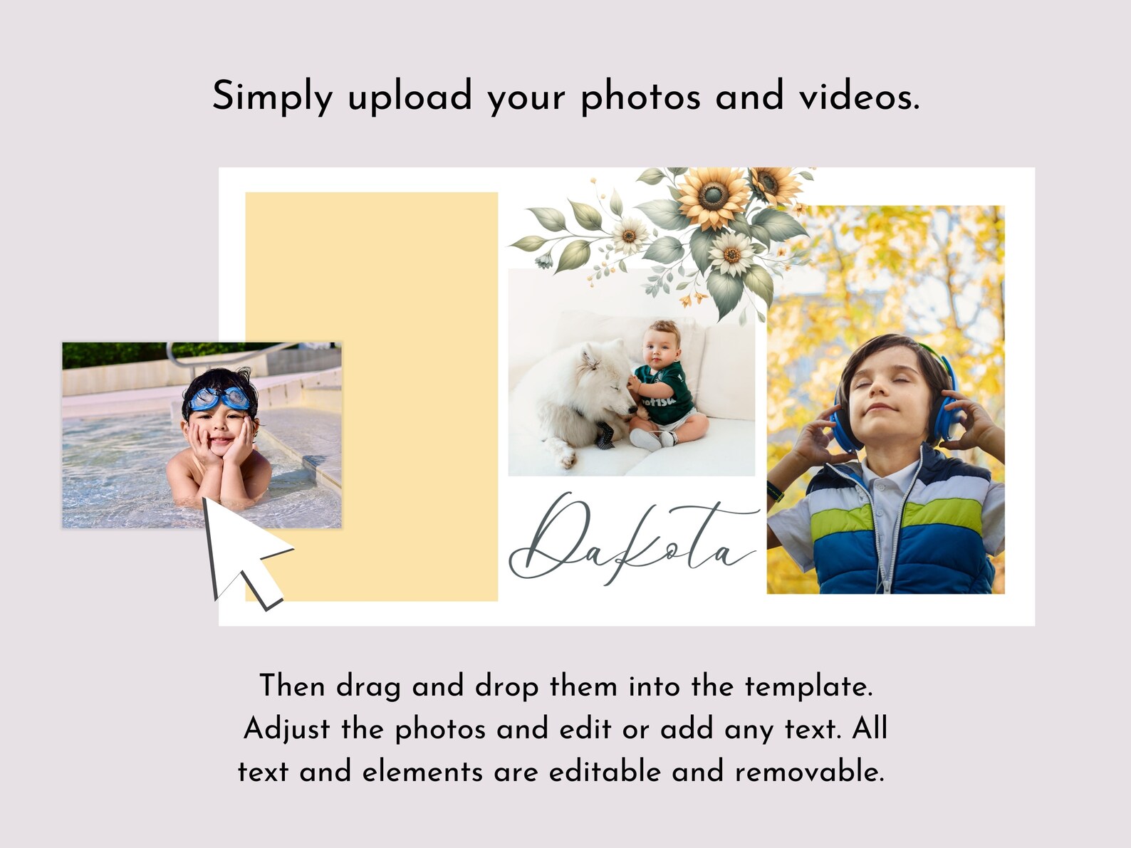 Sunflower Wedding Slideshow Template: Animated Canva Presentation ...