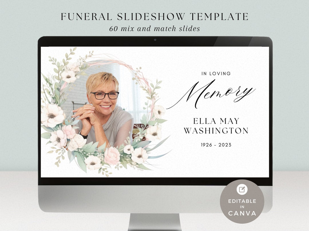Funeral Slideshow Template Canva, Celebration of Life Presentation ...