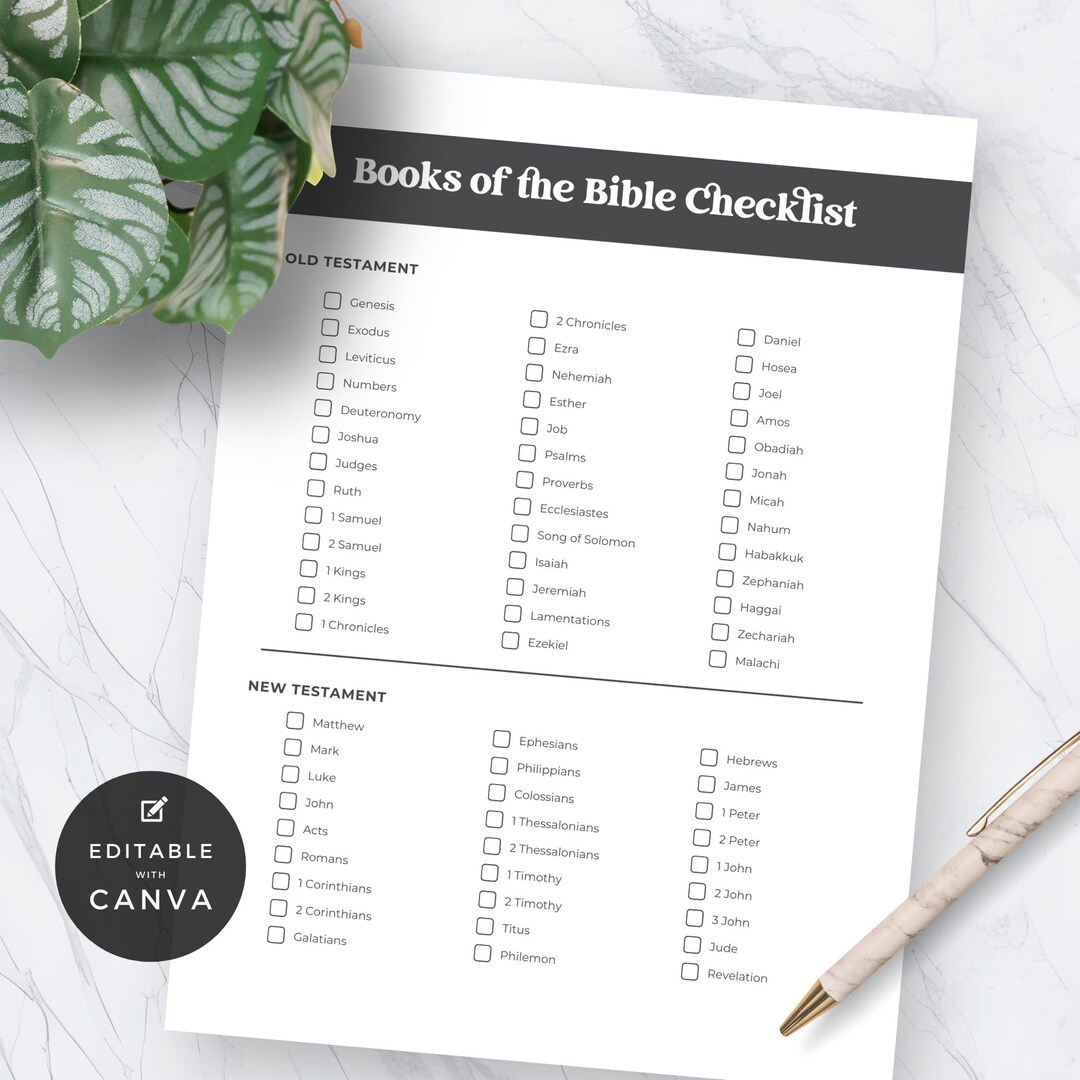 Bible Book Checklist, Printable Resources for Christian Journaling, Old ...