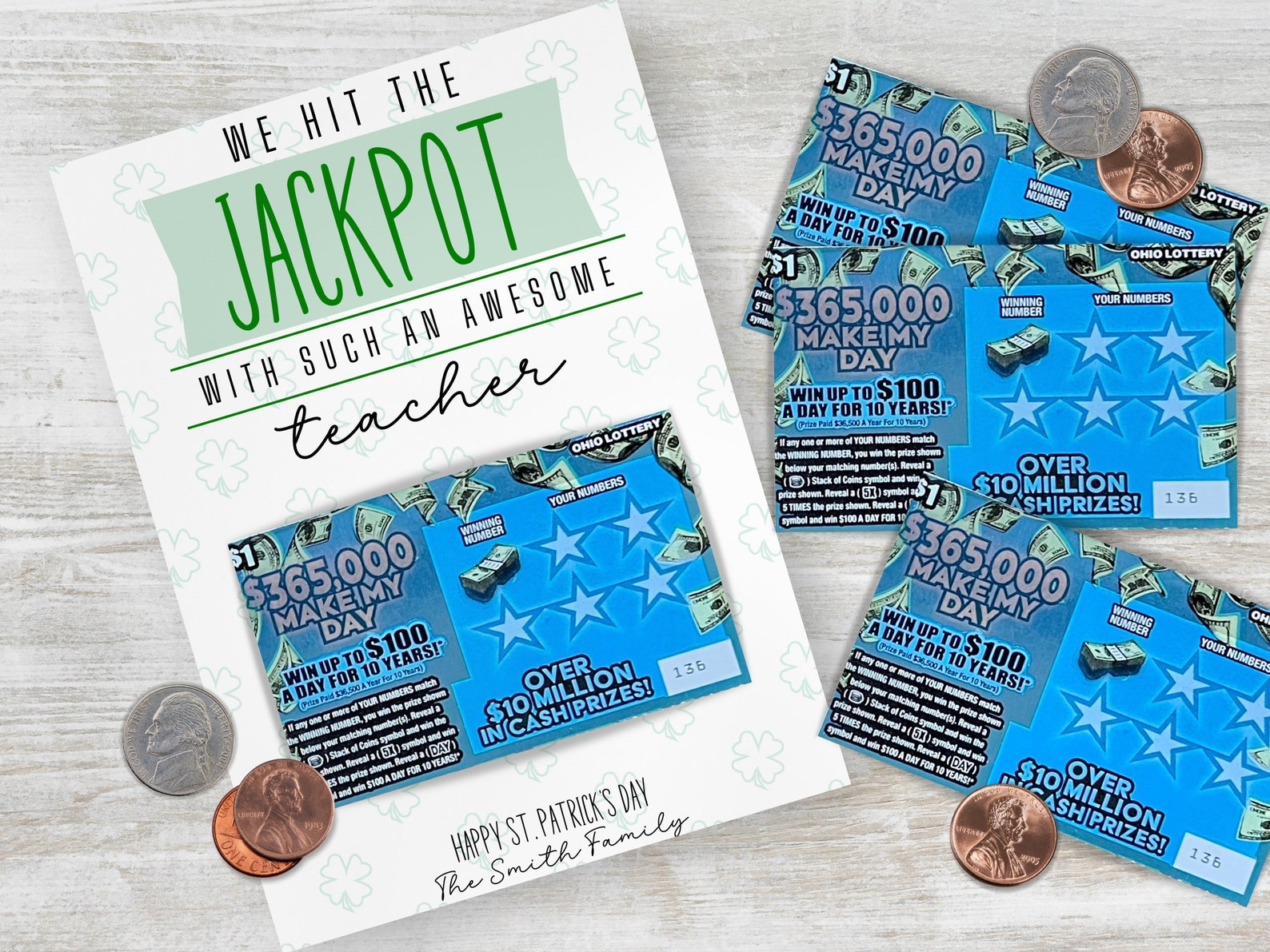 Lotto Teacher Appreciation Printable, DIY Editable Template ...