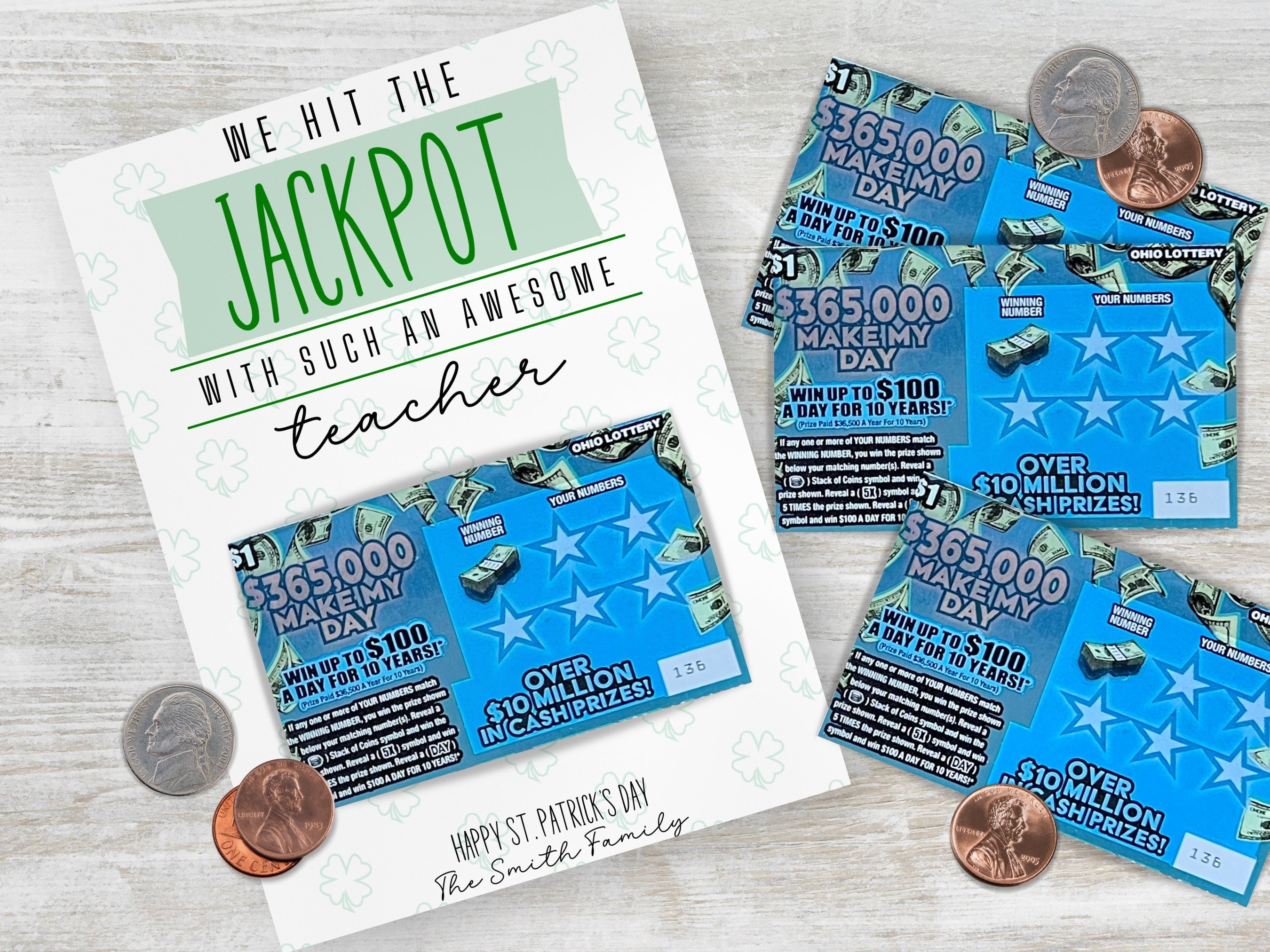 Lotto Teacher Appreciation Printable, DIY Editable Template ...