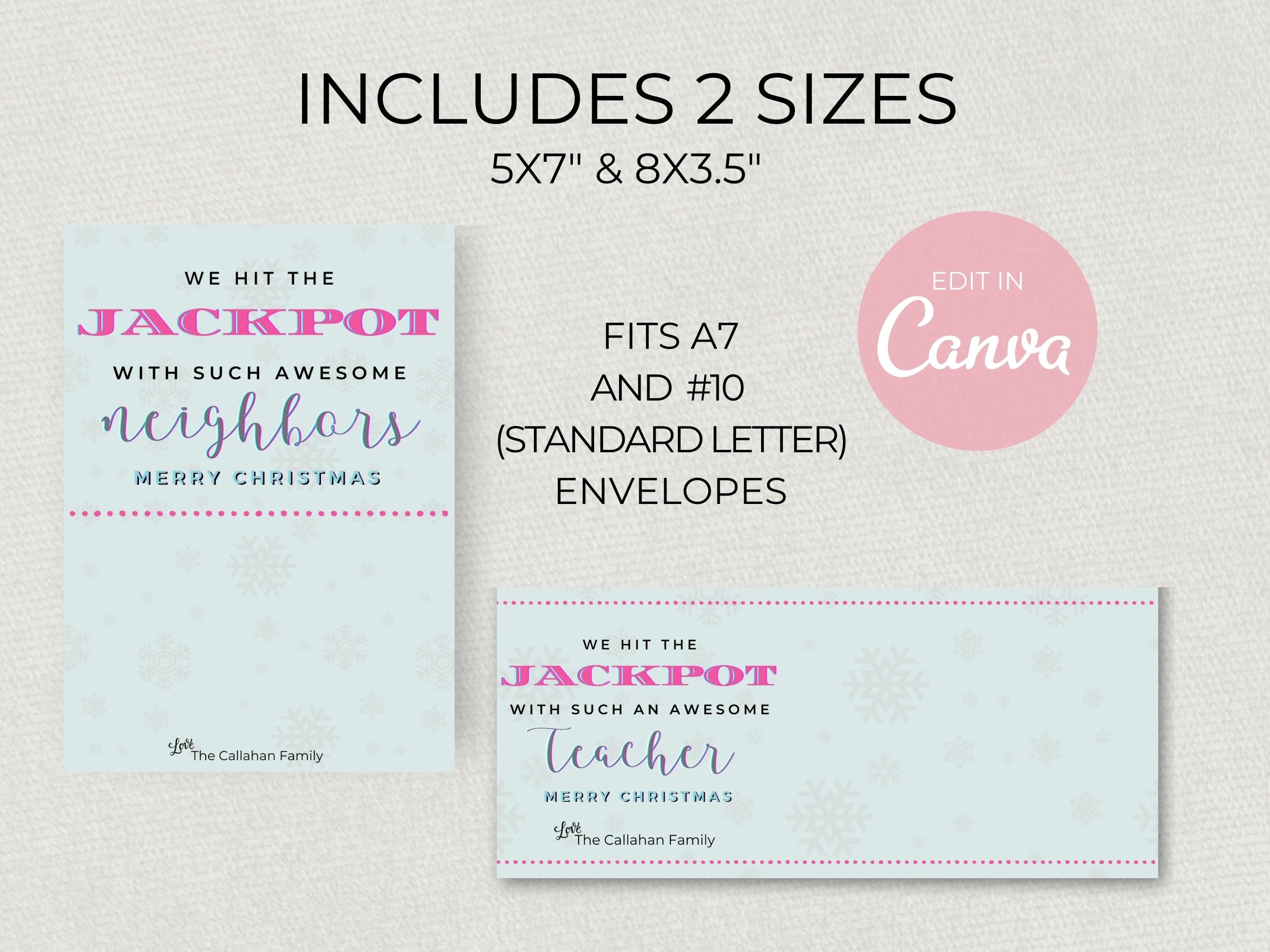 Printable Christmas Lottery Card Holder Canva Template, Editable ...