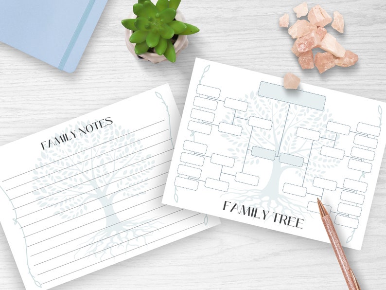 3 Generation Family Tree Template Pedigree Chart Ancestral - Etsy