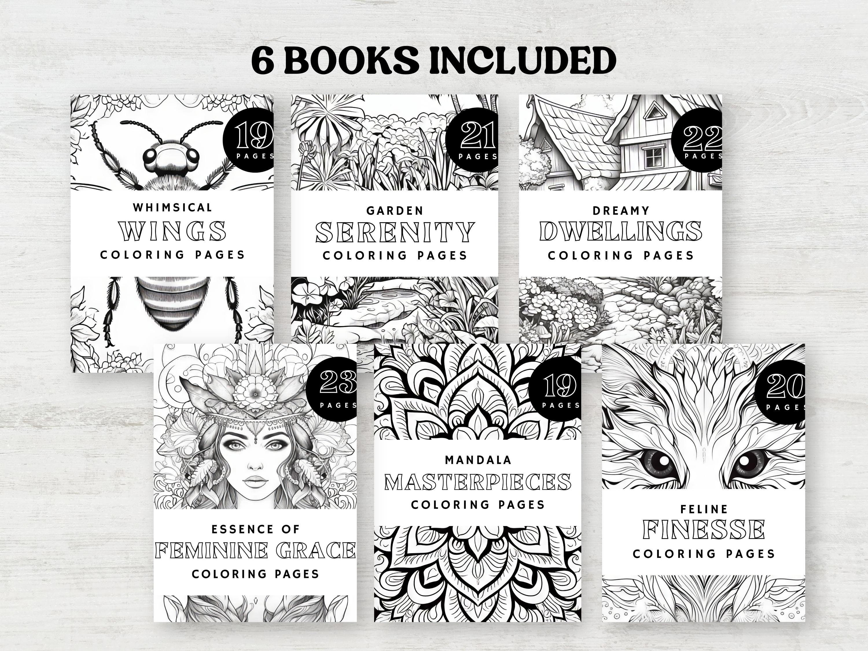 Printable Coloring Pages Bundle Digital Download Adult & - Etsy