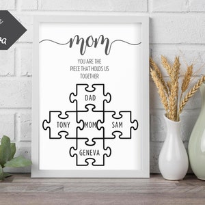 Mothers Day Puzzle Printable Template | Custom Mom Sign | You Are the ...