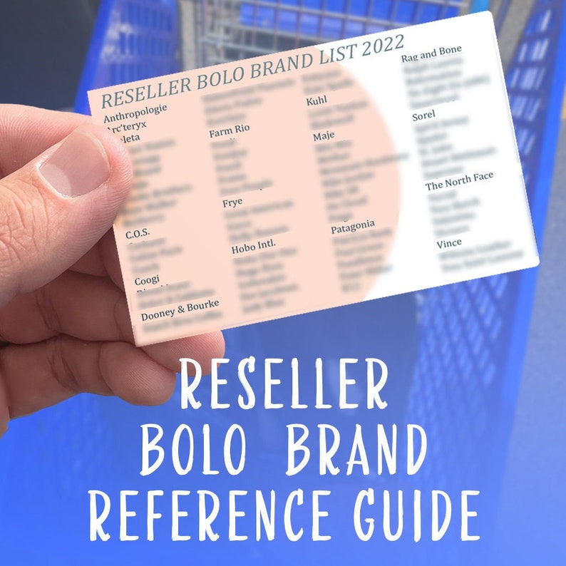 2022 Reseller Bolo Brand Quick Reference Card - Etsy