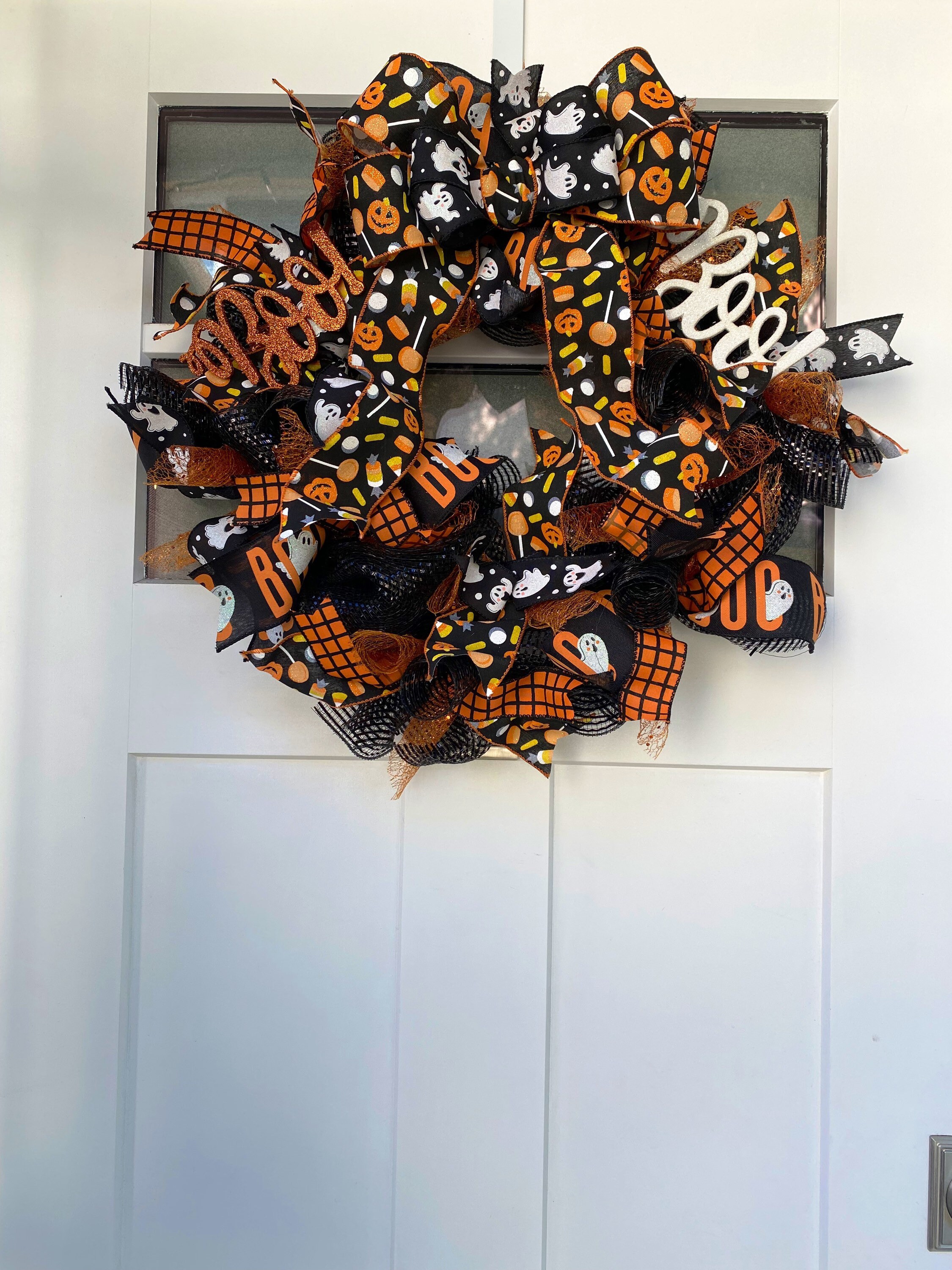 Boo Ribbon Wreath - Etsy