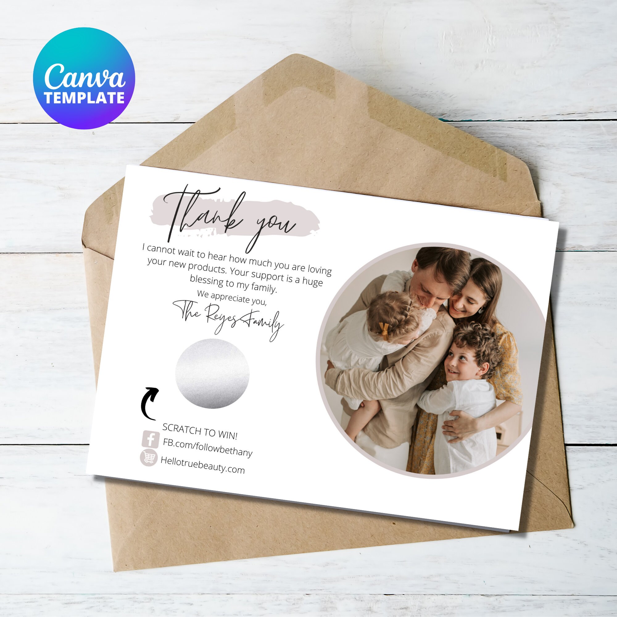 Small Business Scratch off Cards Template, Packaging Supplies, Thank ...