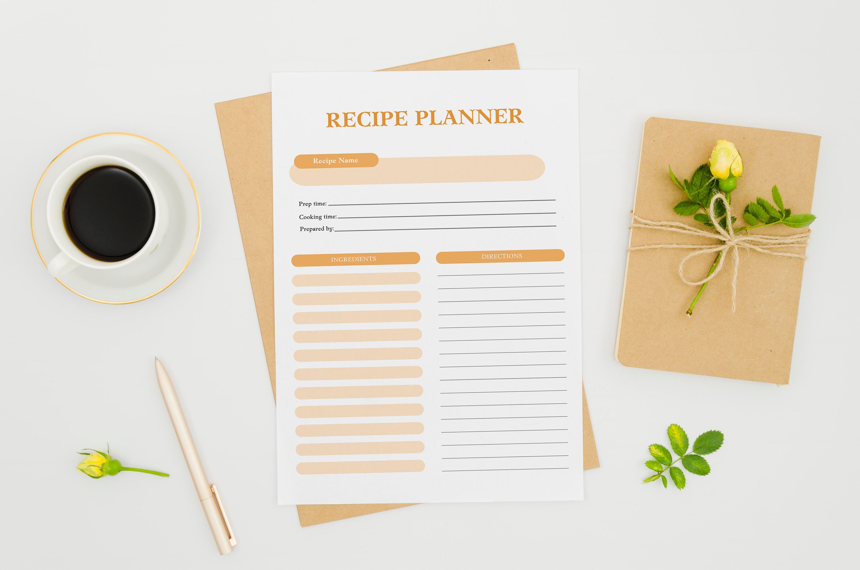 Recipe Planner, Recipe Card, Recipe Sheet, Printable Template, Blank ...