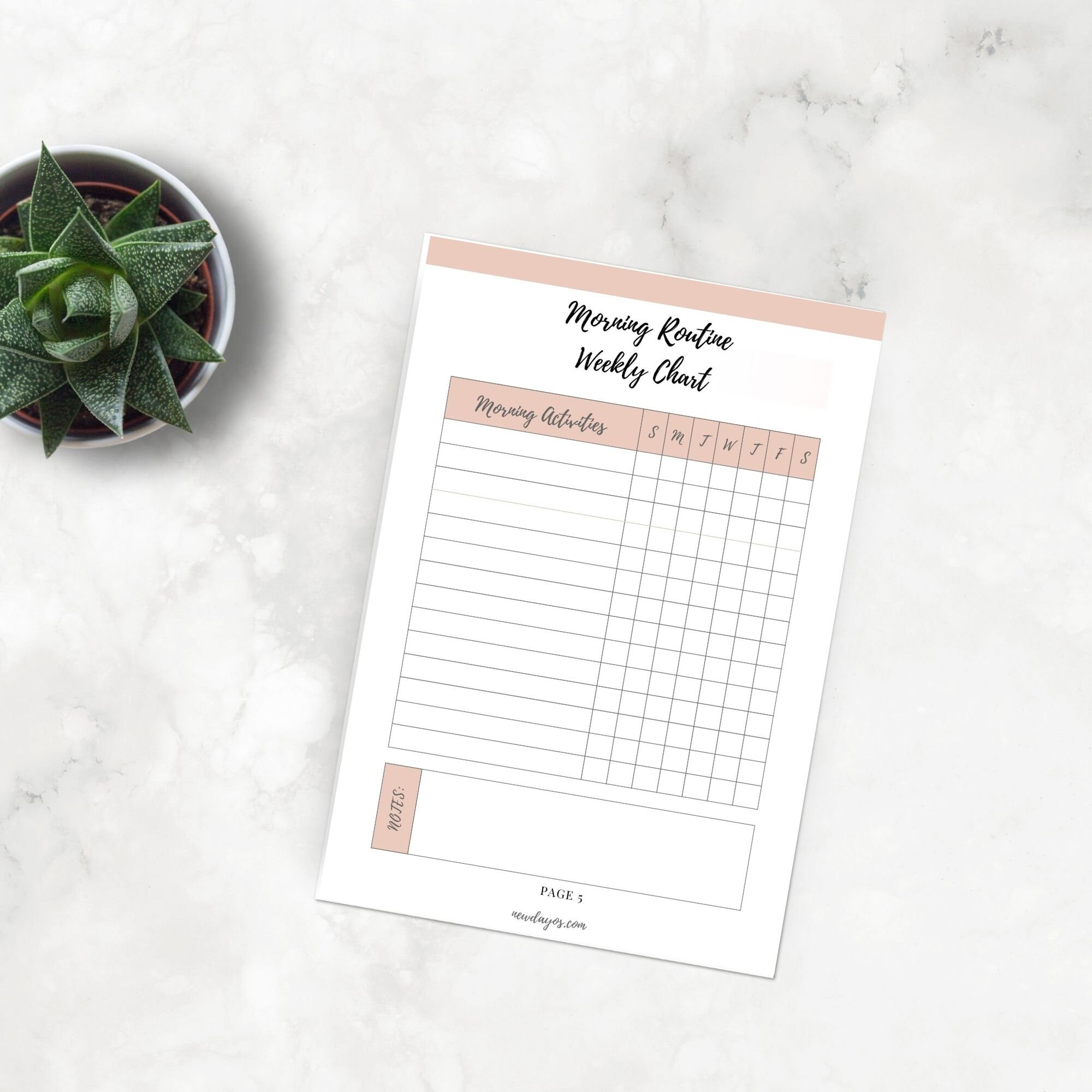 Biblical Morning Routine Chart for Daily Productivity Weekly Scripture ...