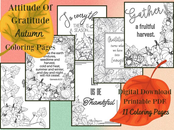 Gratitude Coloring Pages Printable Coloring Pages Instant - Etsy